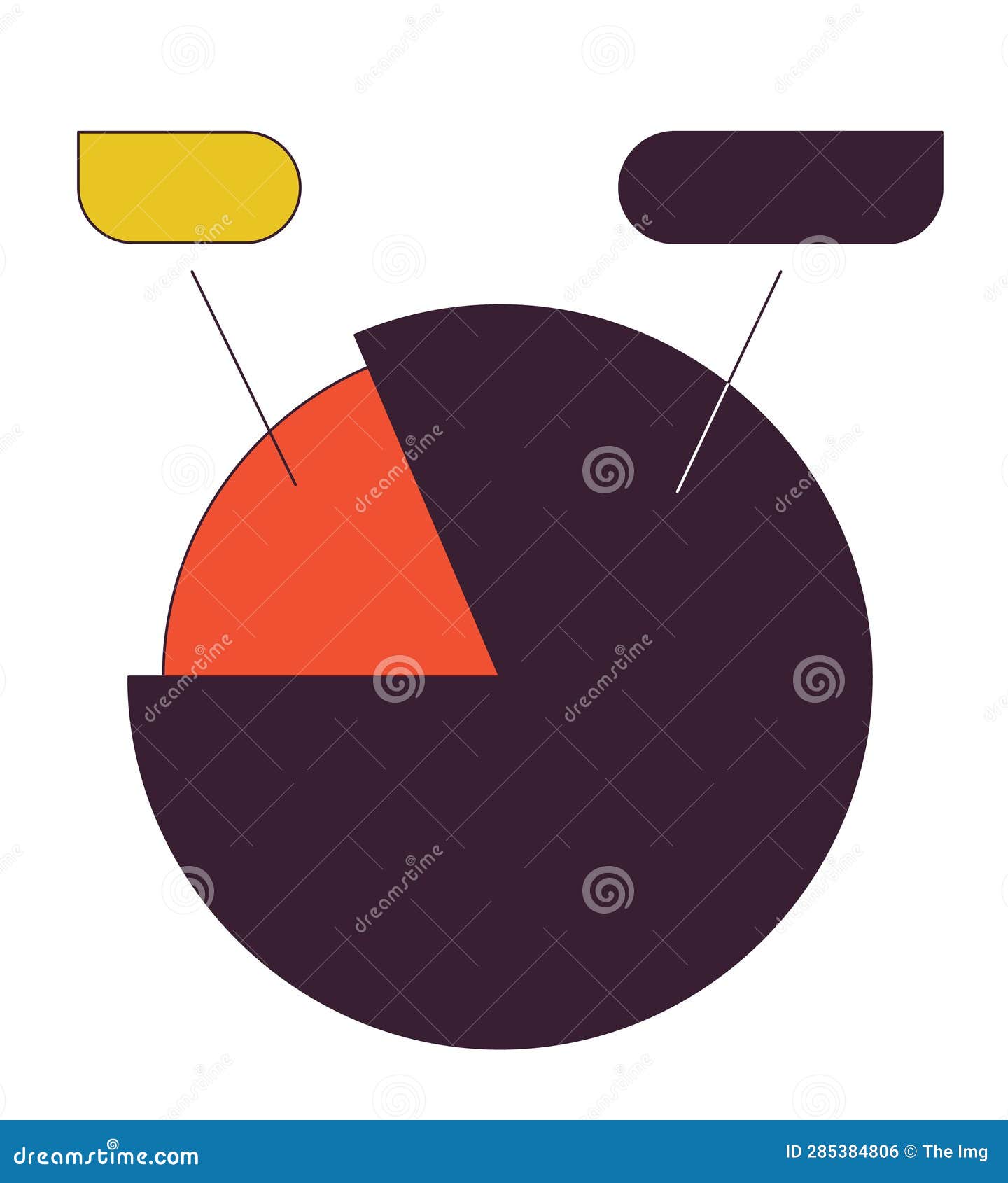 Pie Chart with Labels Flat Line Color Isolated Vector Object Stock ...