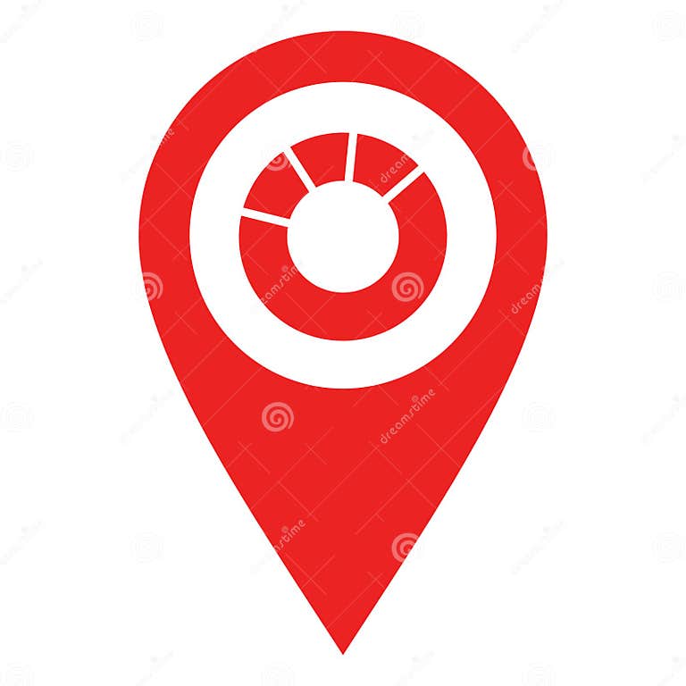 Pie chart and location pin stock vector. Illustration of symbol - 177911195