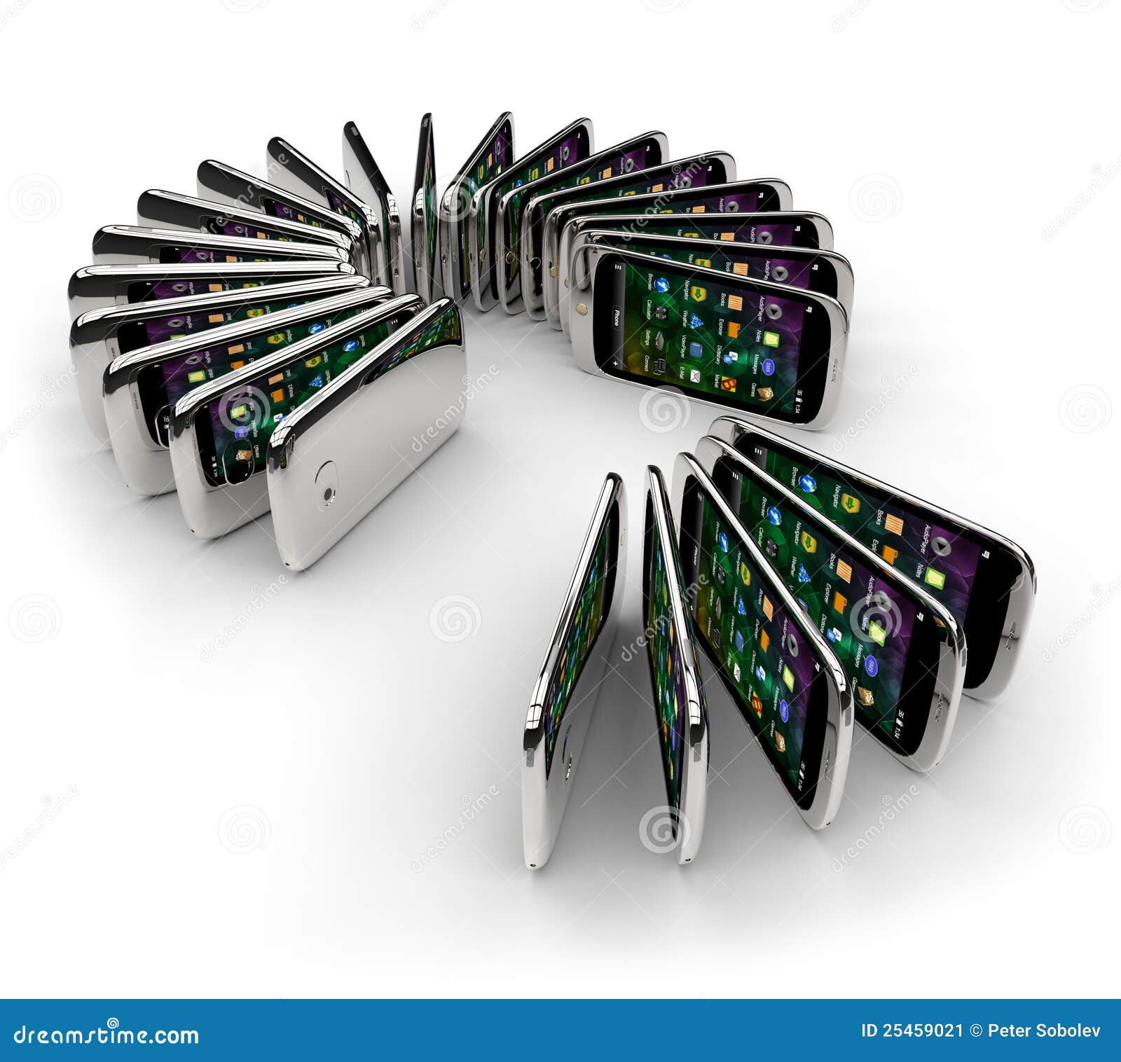 Pie Chart Made of Generic Smartphones Stock Illustration - Illustration ...