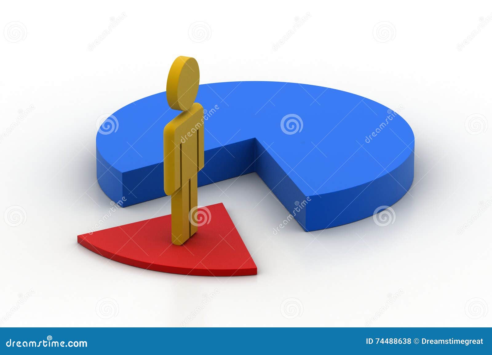 Pie chart with man stock illustration. Illustration of environment ...