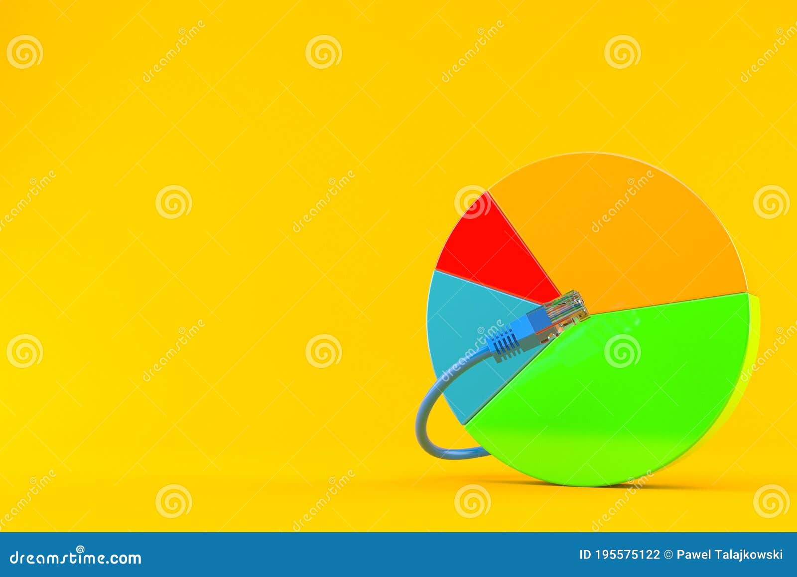 Pie Chart with Network Cable Stock Illustration - Illustration of chart ...