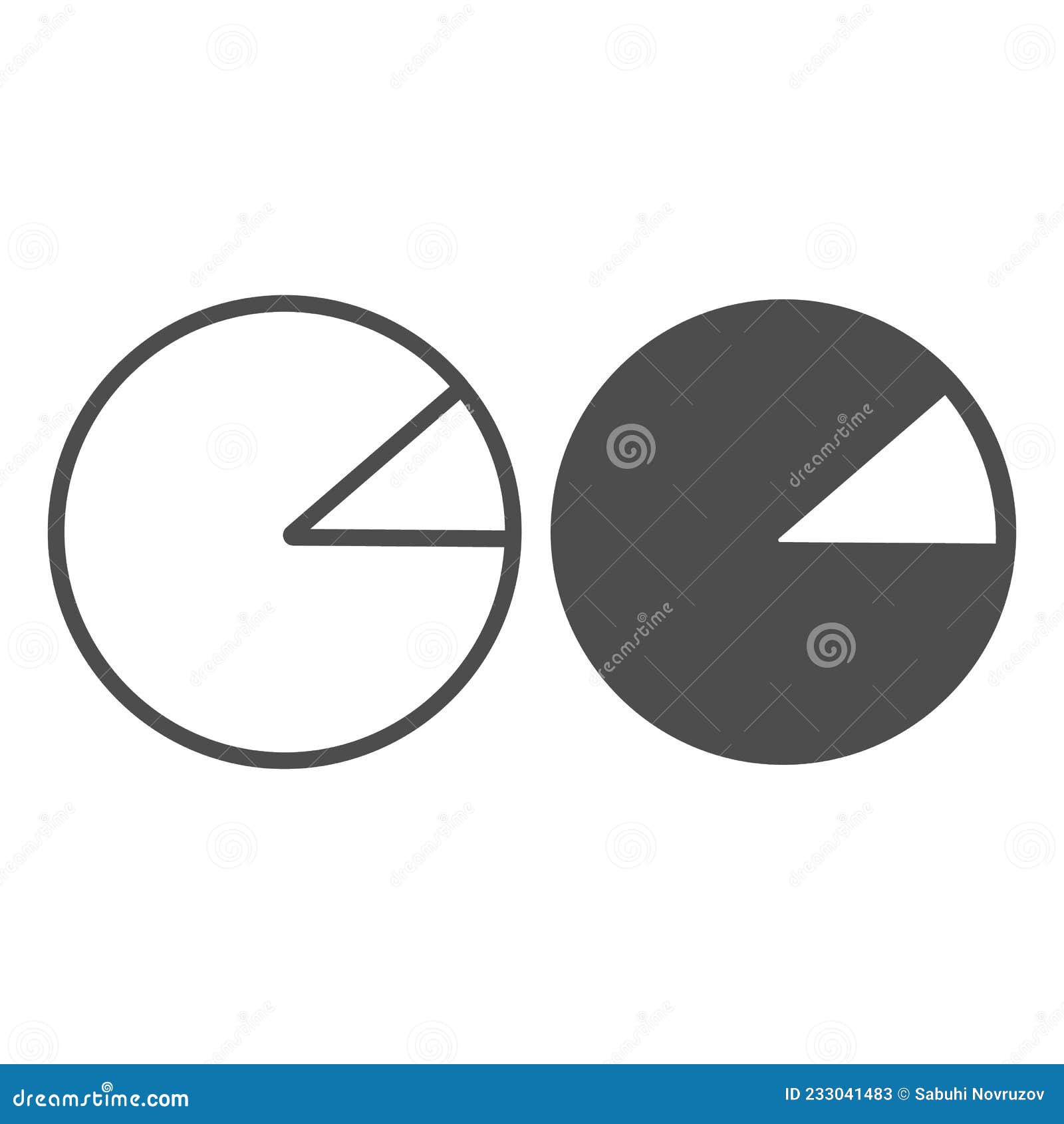 Pie Chart with One Eighth Fraction Line and Solid Icon, Diagram Concept ...