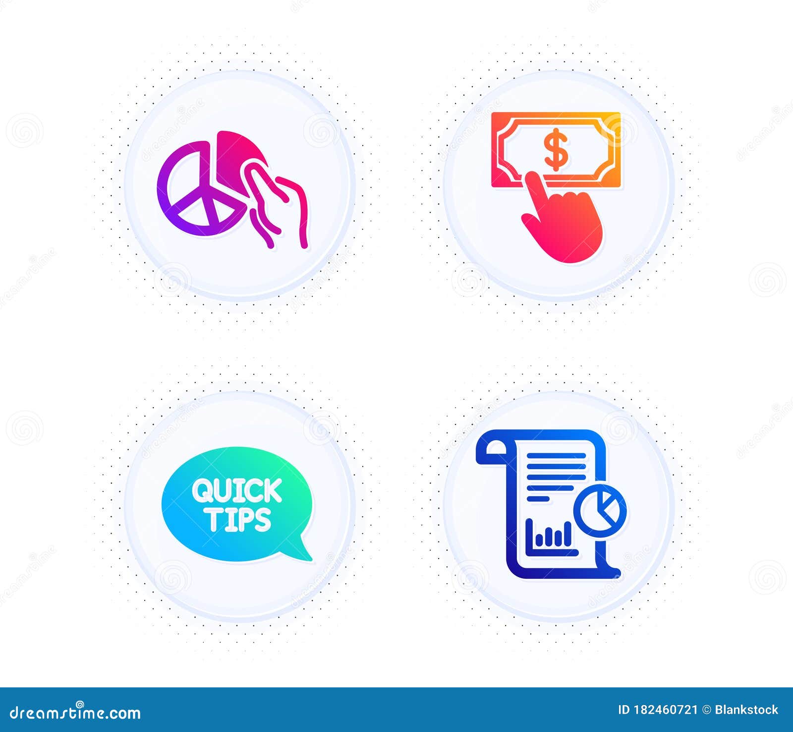 Quickstart Guide, Blog And Chart Icons Set. Graph Chart, Speech Bubble ...