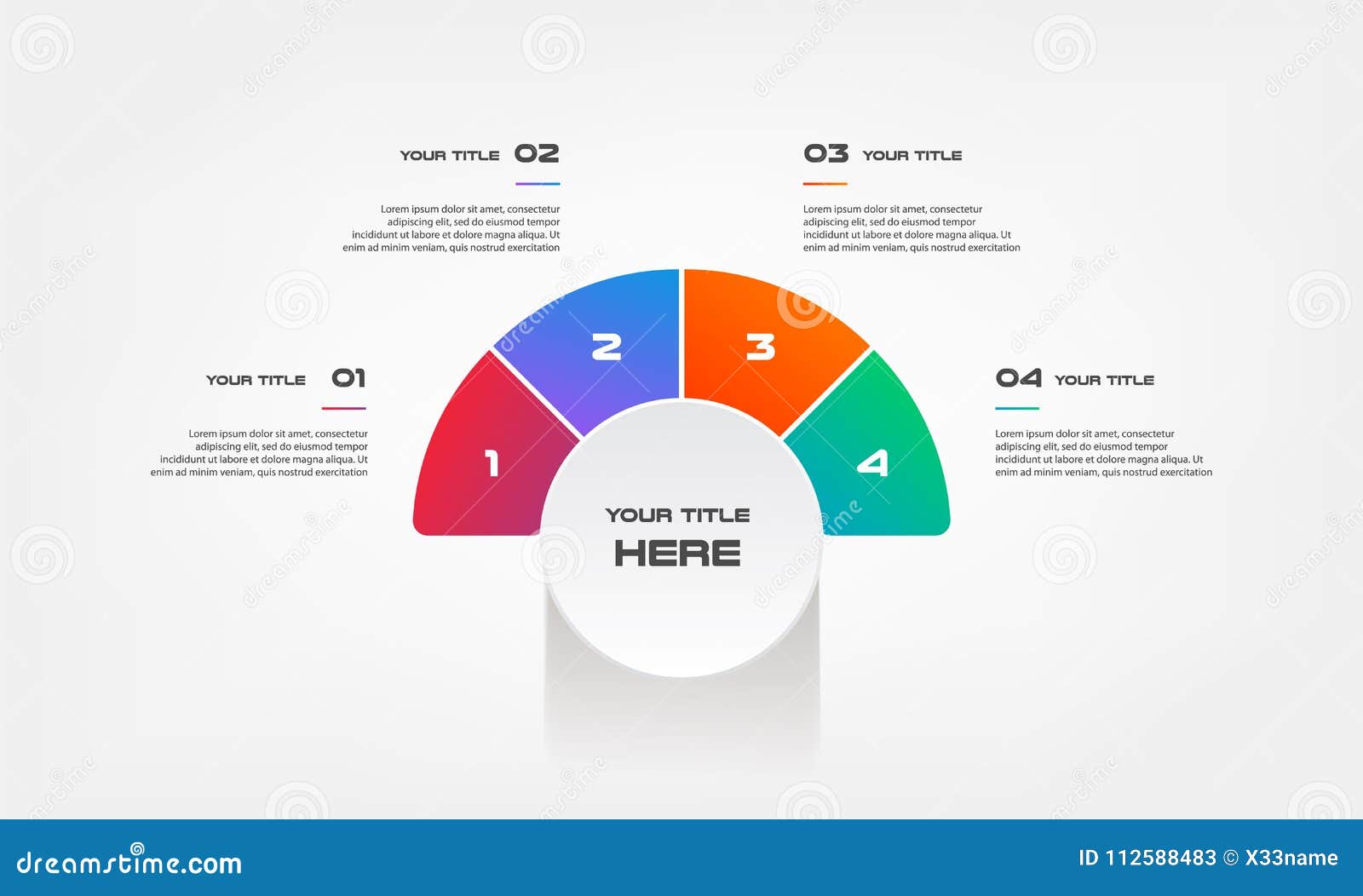 Pie Chart of Percentage Infographics. Element of Graph, Diagram with 4 ...