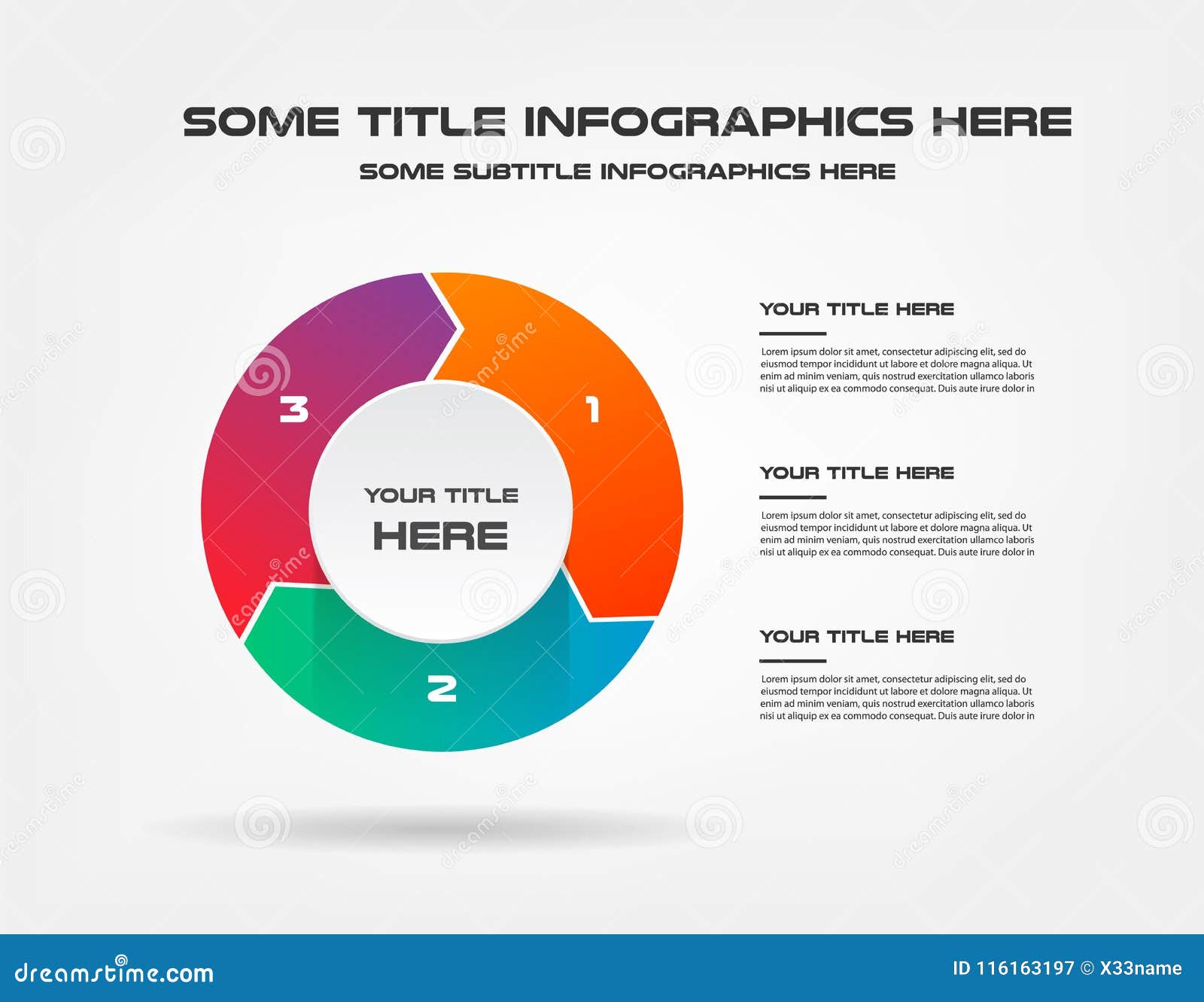 Pie Chart of Percentage Infographics. Element of Graph, Diagram with 3 ...