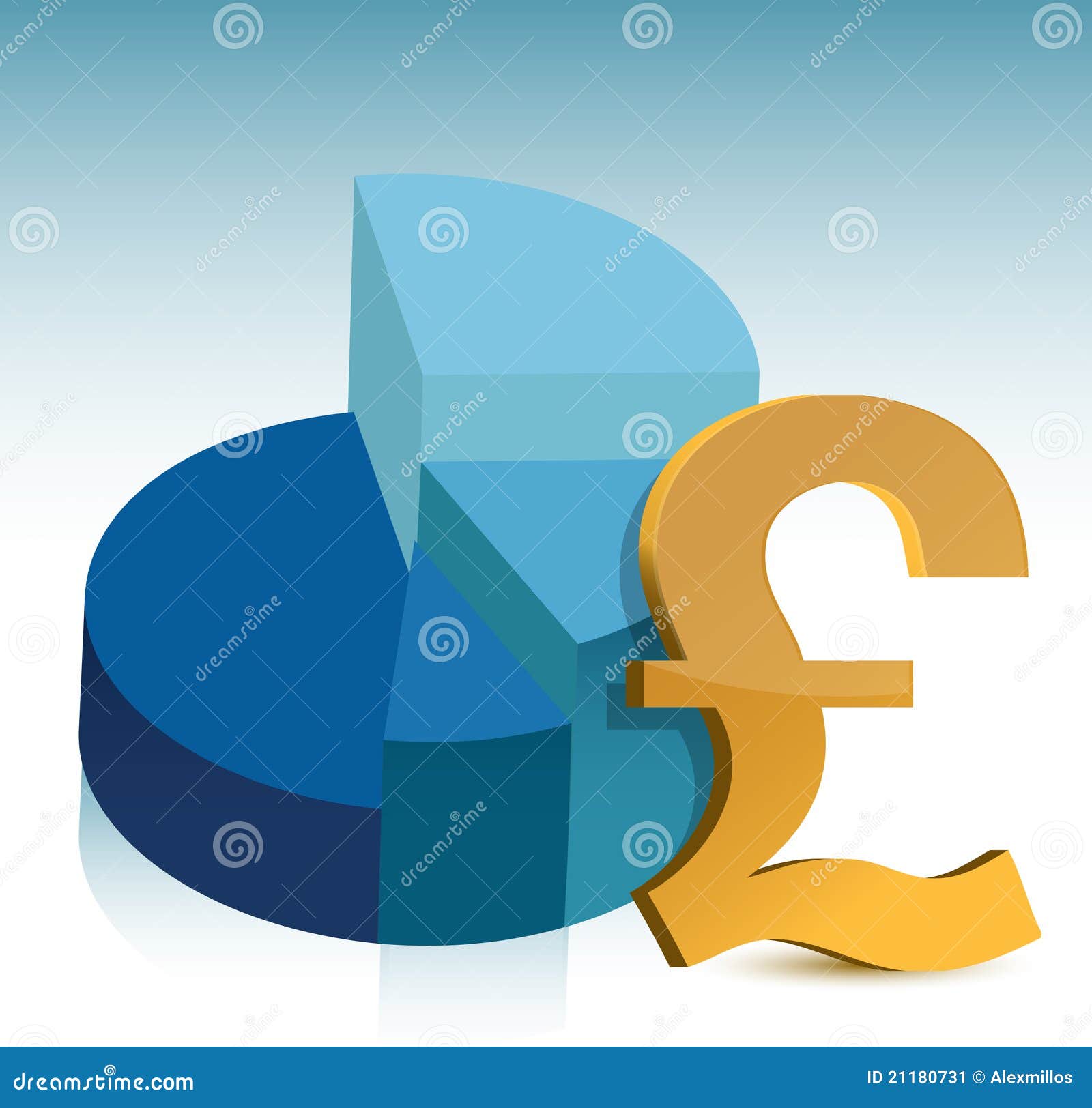 Pie Chart Pound Sign Illustration Stock Vector - Illustration of data ...
