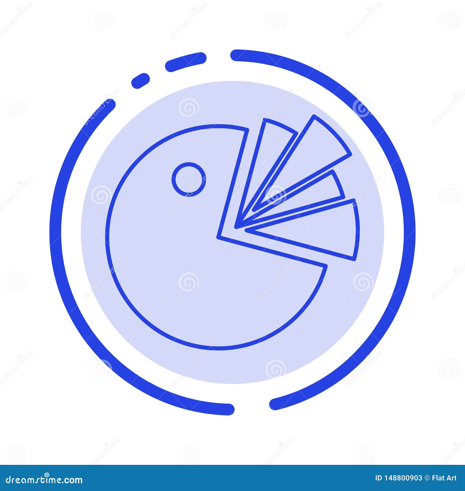 Pie, Chart, Presentation, Diagram Blue Dotted Line Line Icon Stock ...