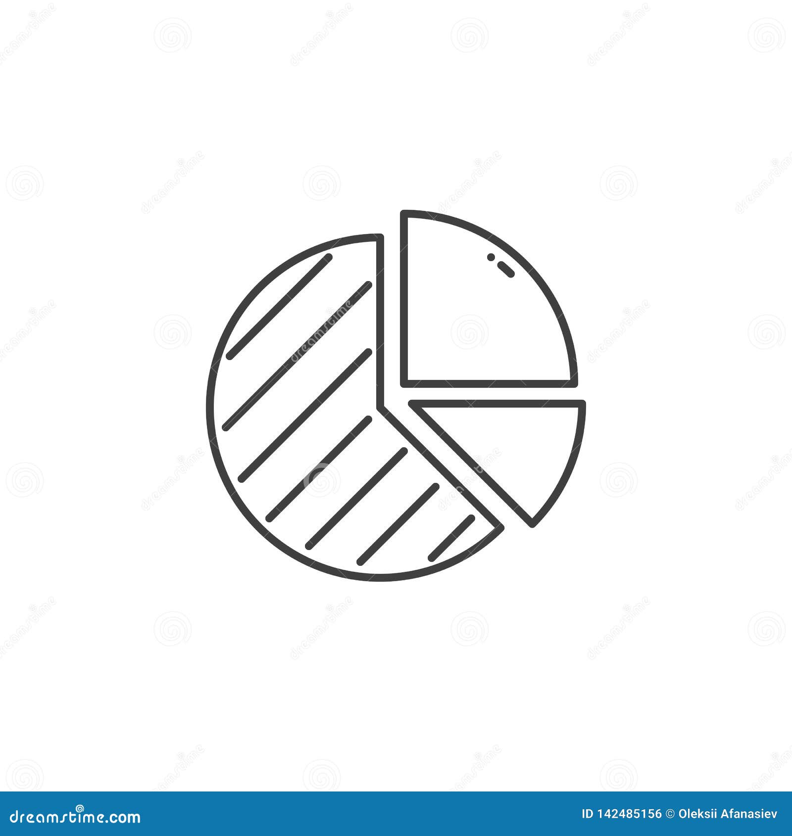 Pie Chart Related Vector Line Icon Stock Vector - Illustration of data ...