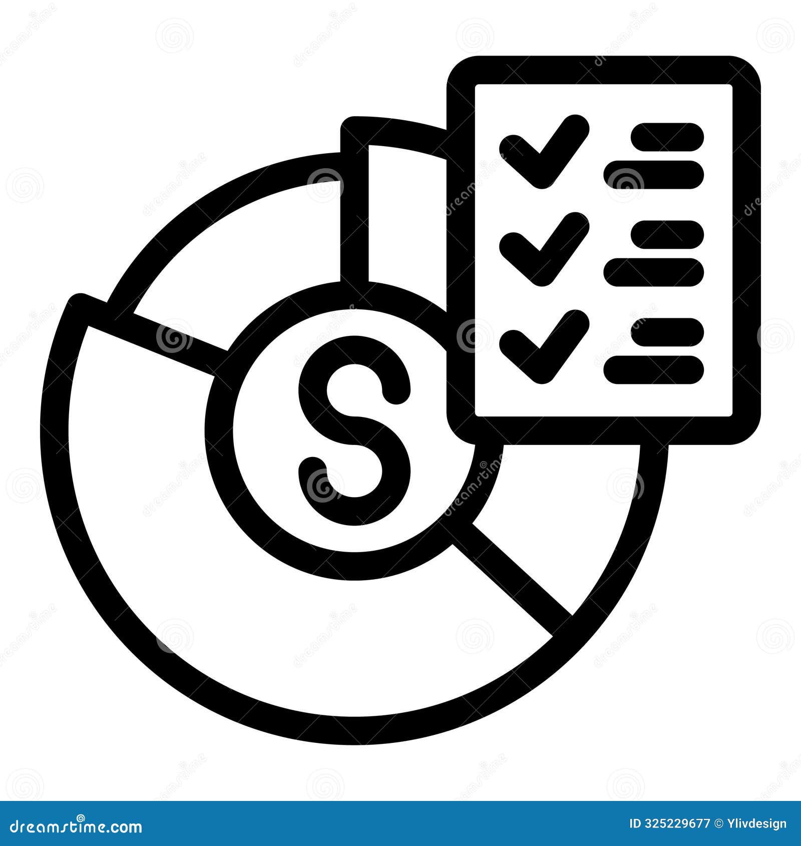 Financial Budget Line And Silhouette Icon Set. Tax Accounting Symbol ...