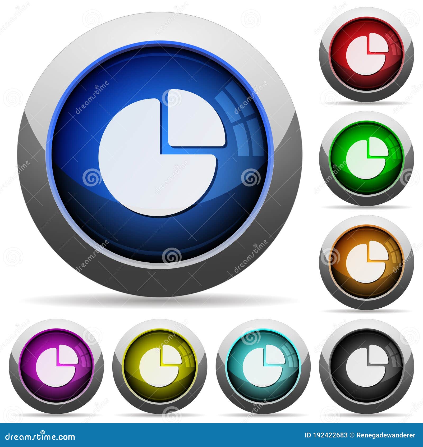 Pie Chart Round Glossy Buttons Stock Vector - Illustration of division ...