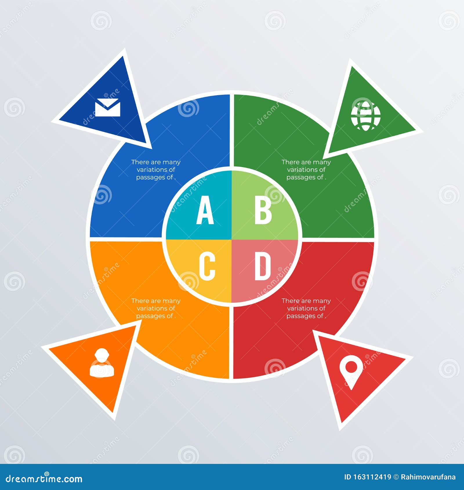 Pie Chart Rounded Infographic Template Design. Business Concept ...