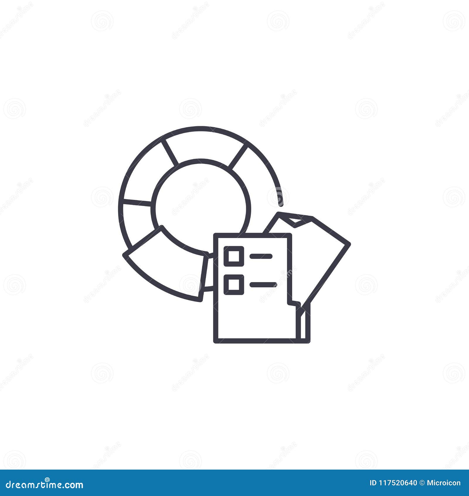 Pie Chart`s Legend Linear Icon Concept. Pie Chart S Legend Line Vector ...