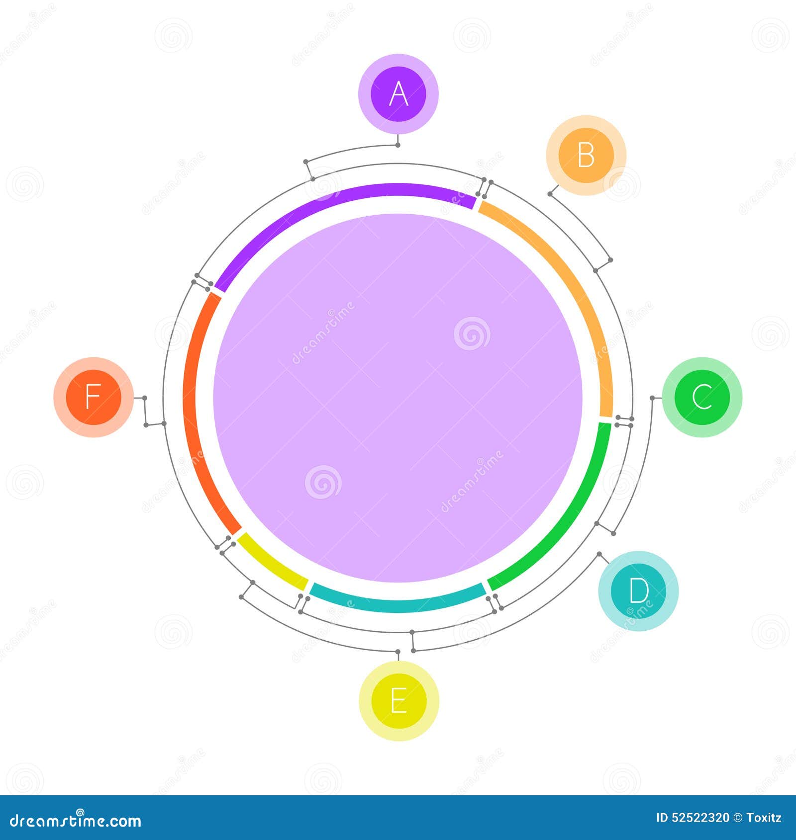 Pie Chart with Satellites Connected by Lines. Stock Vector ...