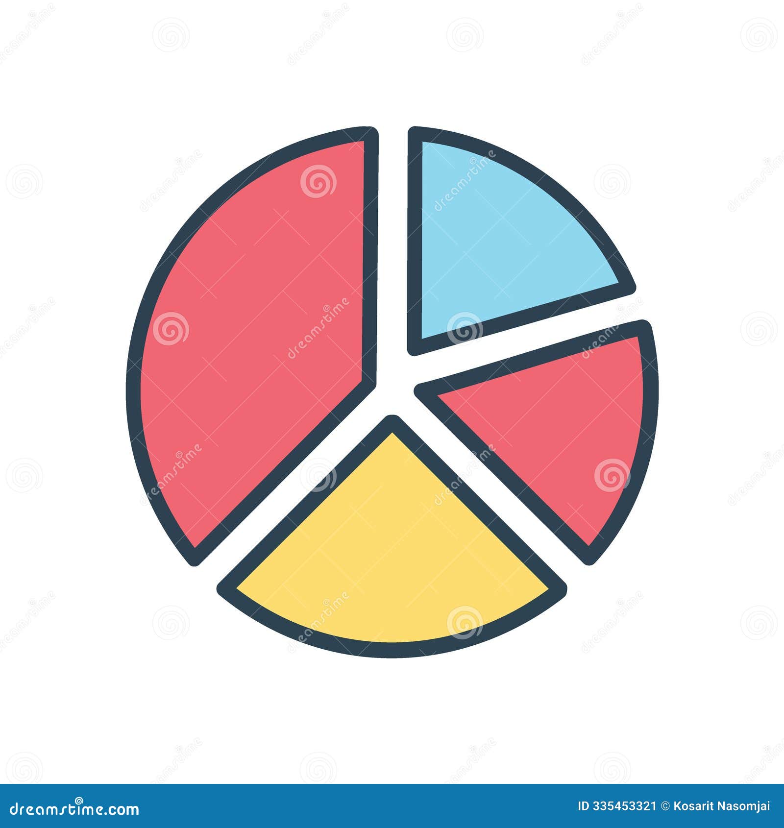 Pie Chart Segments. Colorful Pie Chart Divided into Four Segments ...