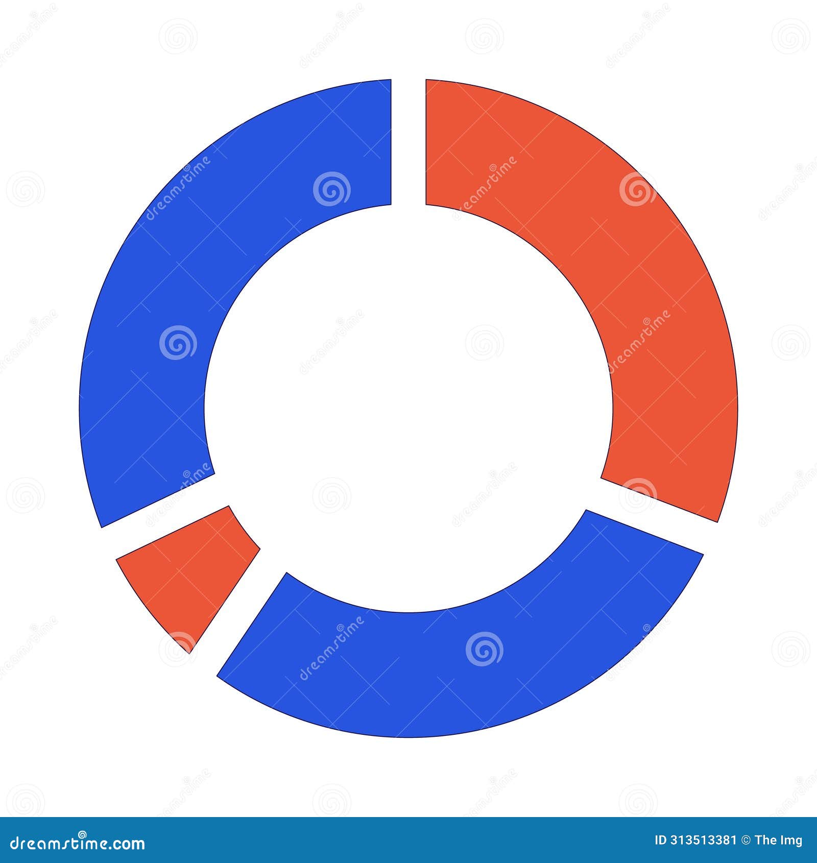 Pie Chart Segments 2D Linear Cartoon Object Stock Vector - Illustration ...