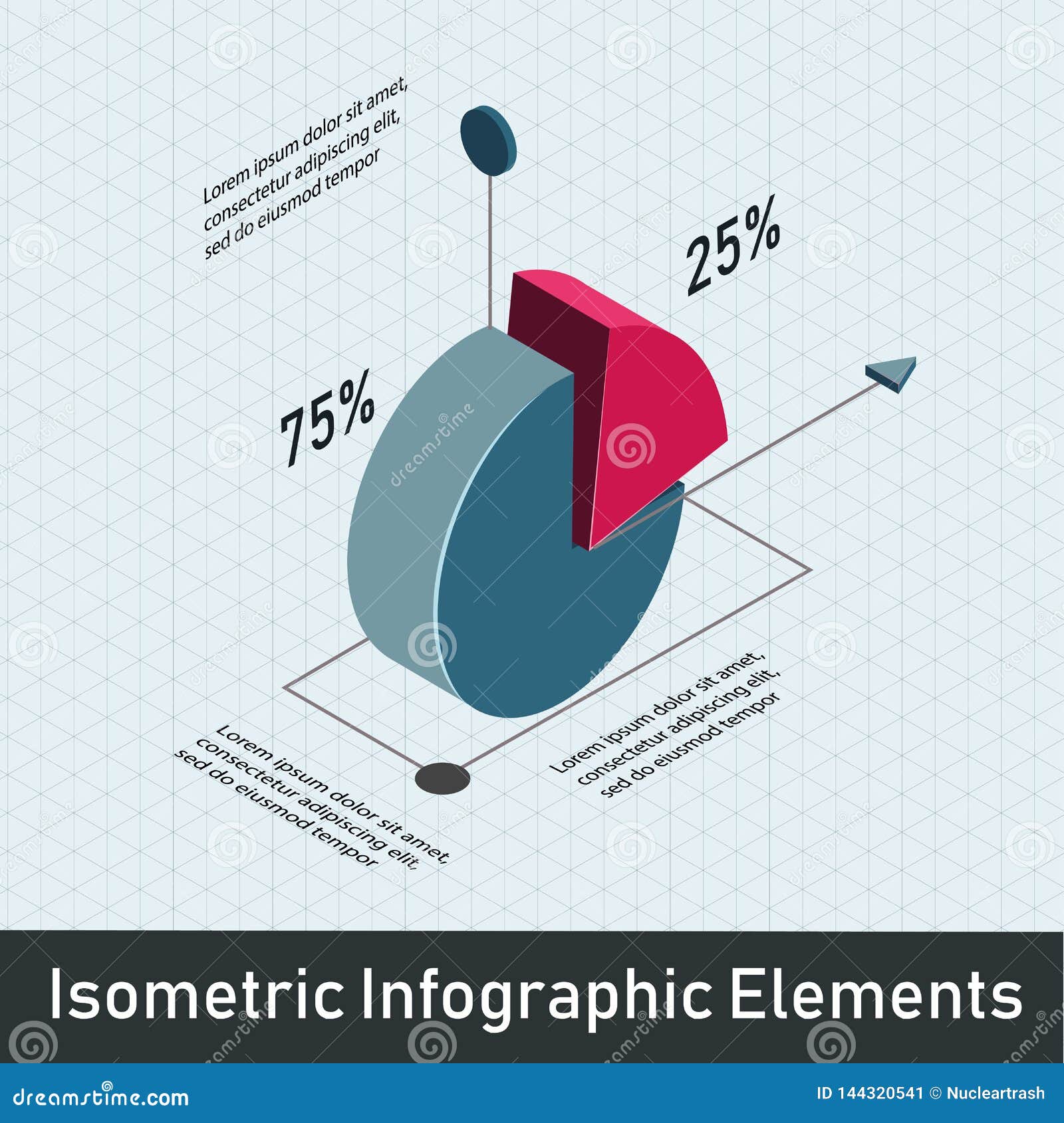 Pie chart with 2 segments. stock vector. Illustration of infographic ...