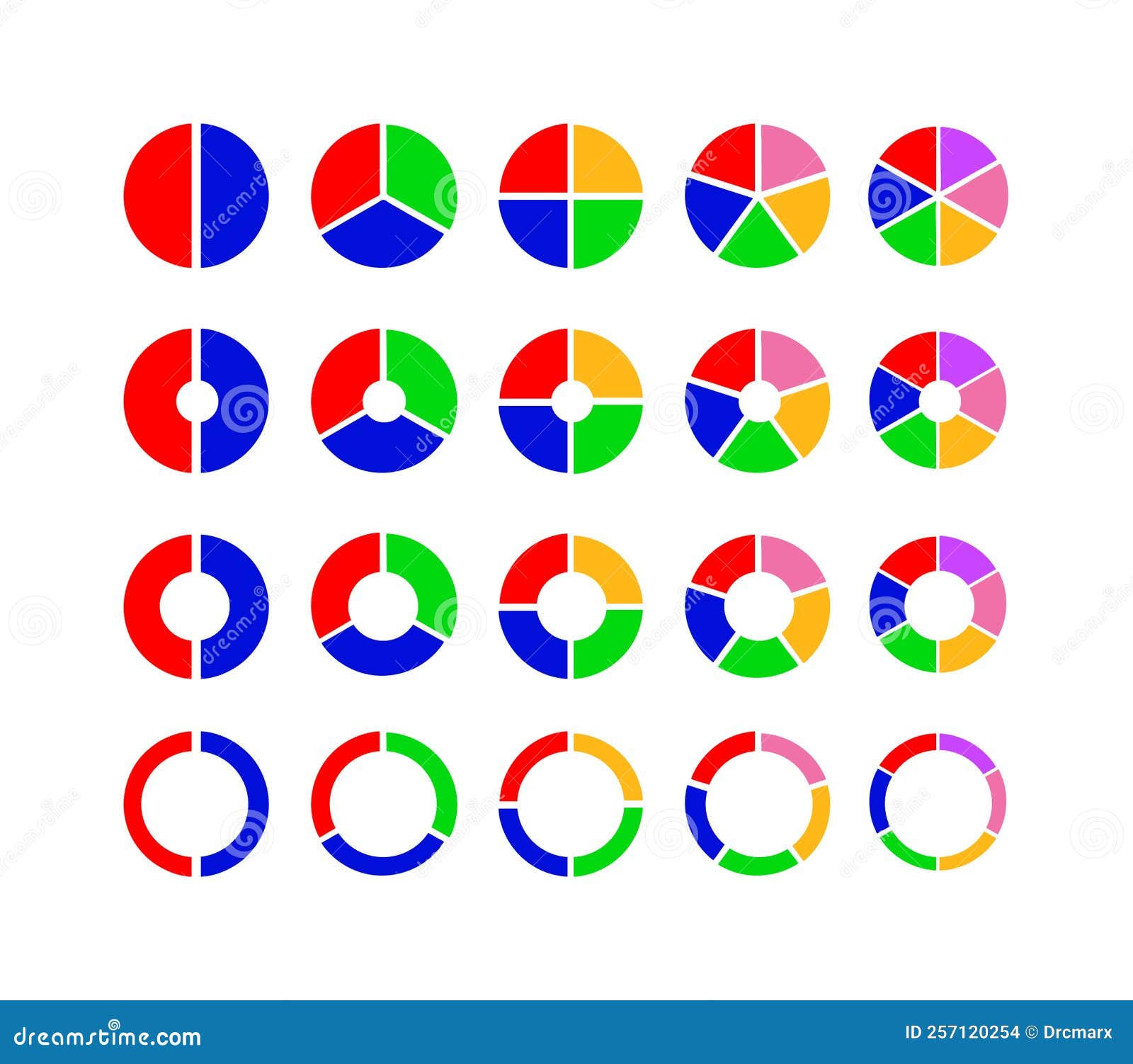 Pie Chart Set of 20 Colourful Flat Circular Diagrams Stock Illustration ... Pie Chart Set of 20 Colourful Flat Circular Diagrams Stock Illustration ...