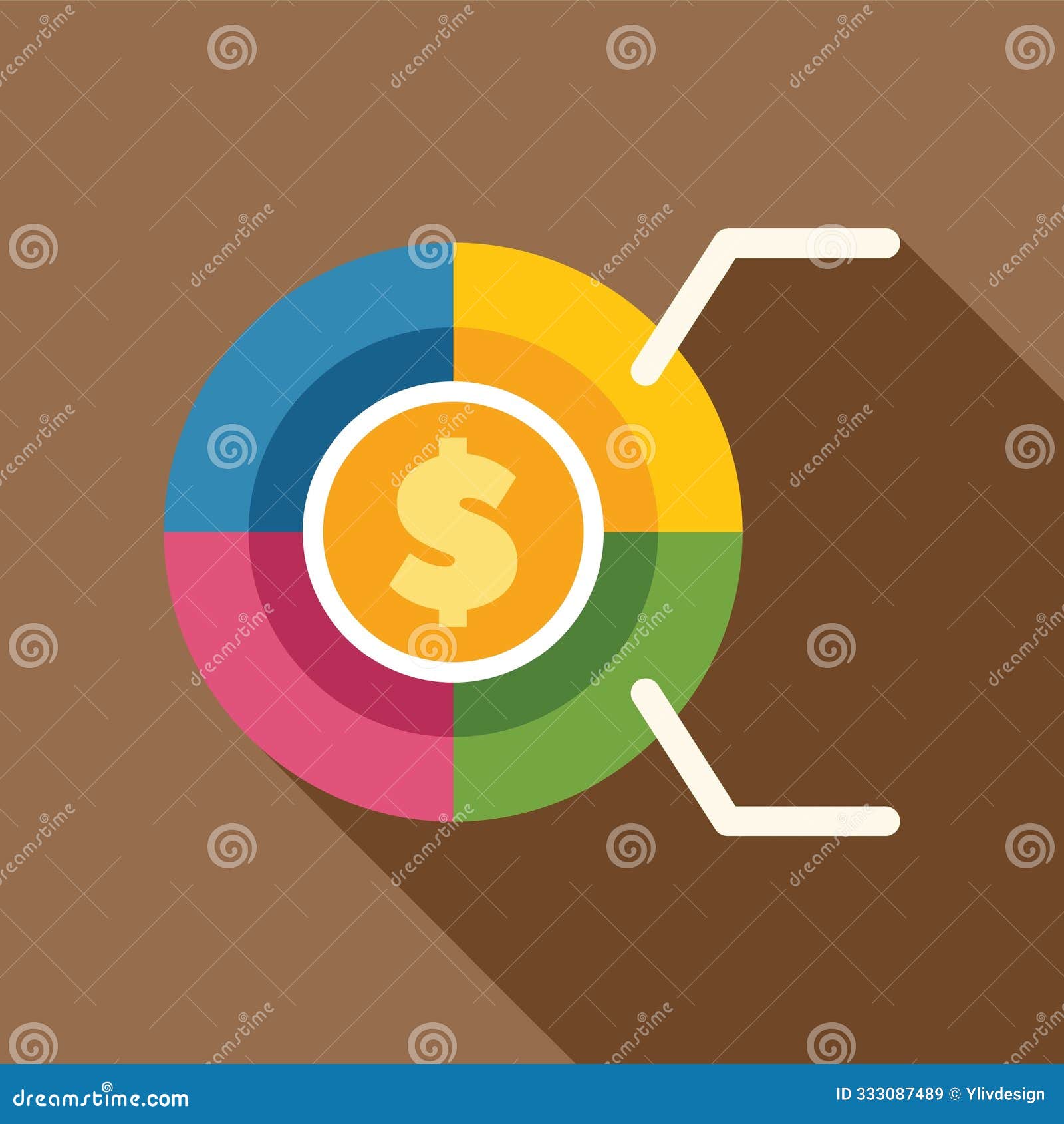 Pie Chart Showing Market Share with Dollar Sign Increasing Stock ...