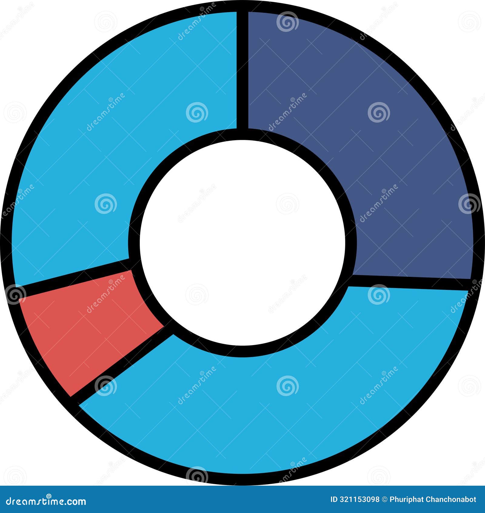 A Pie Chart is Shown in Black and White Stock Vector - Illustration of ...