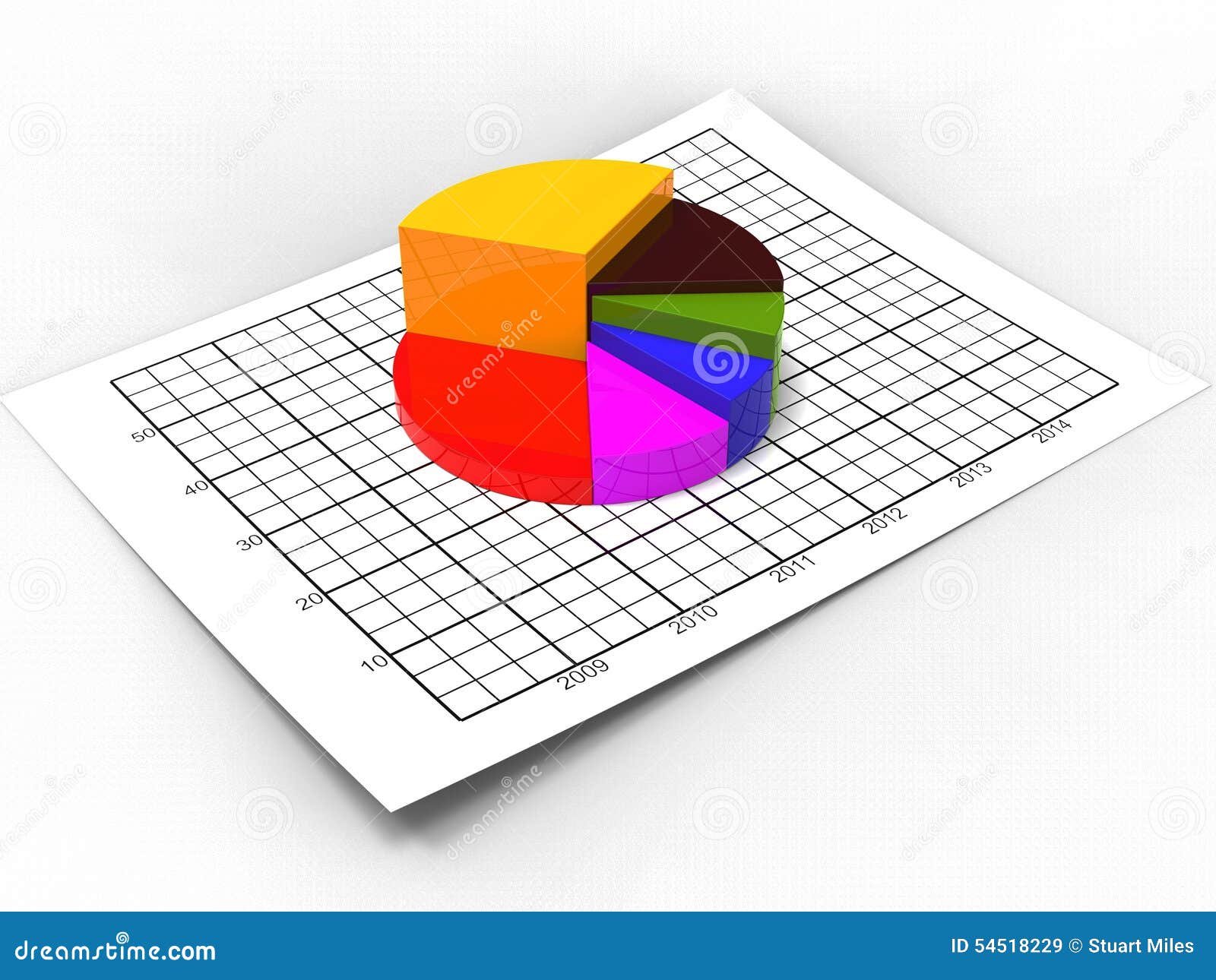 Pie Chart Shows Business Graph and Biz Stock Illustration ...
