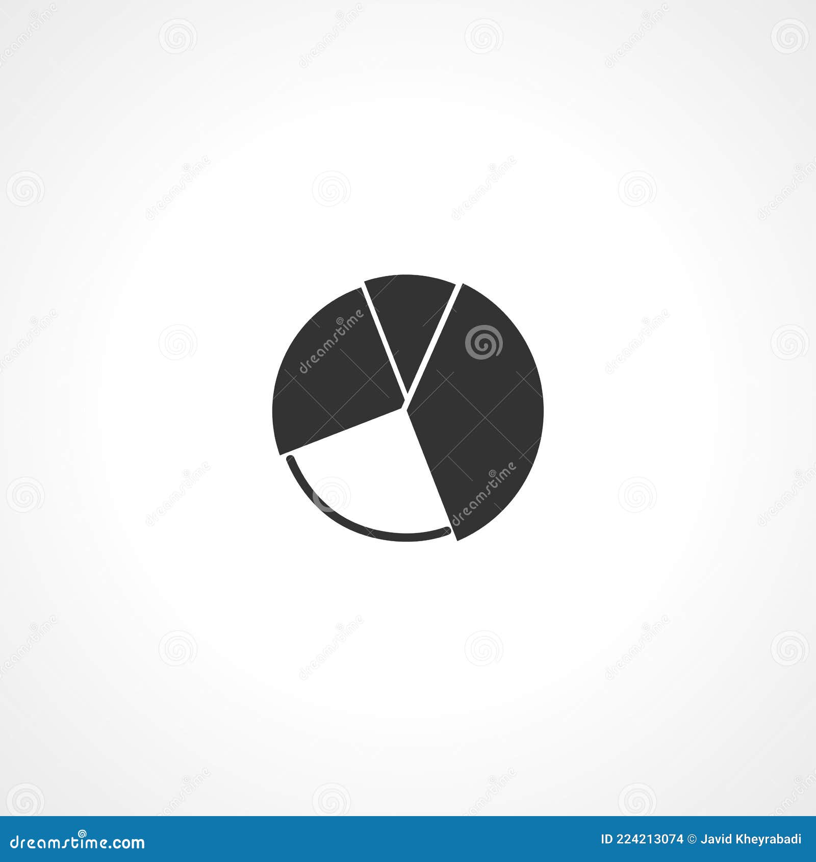 Pie Chart Sign. Pie Chart Isolated Simple Icon Stock Vector ...