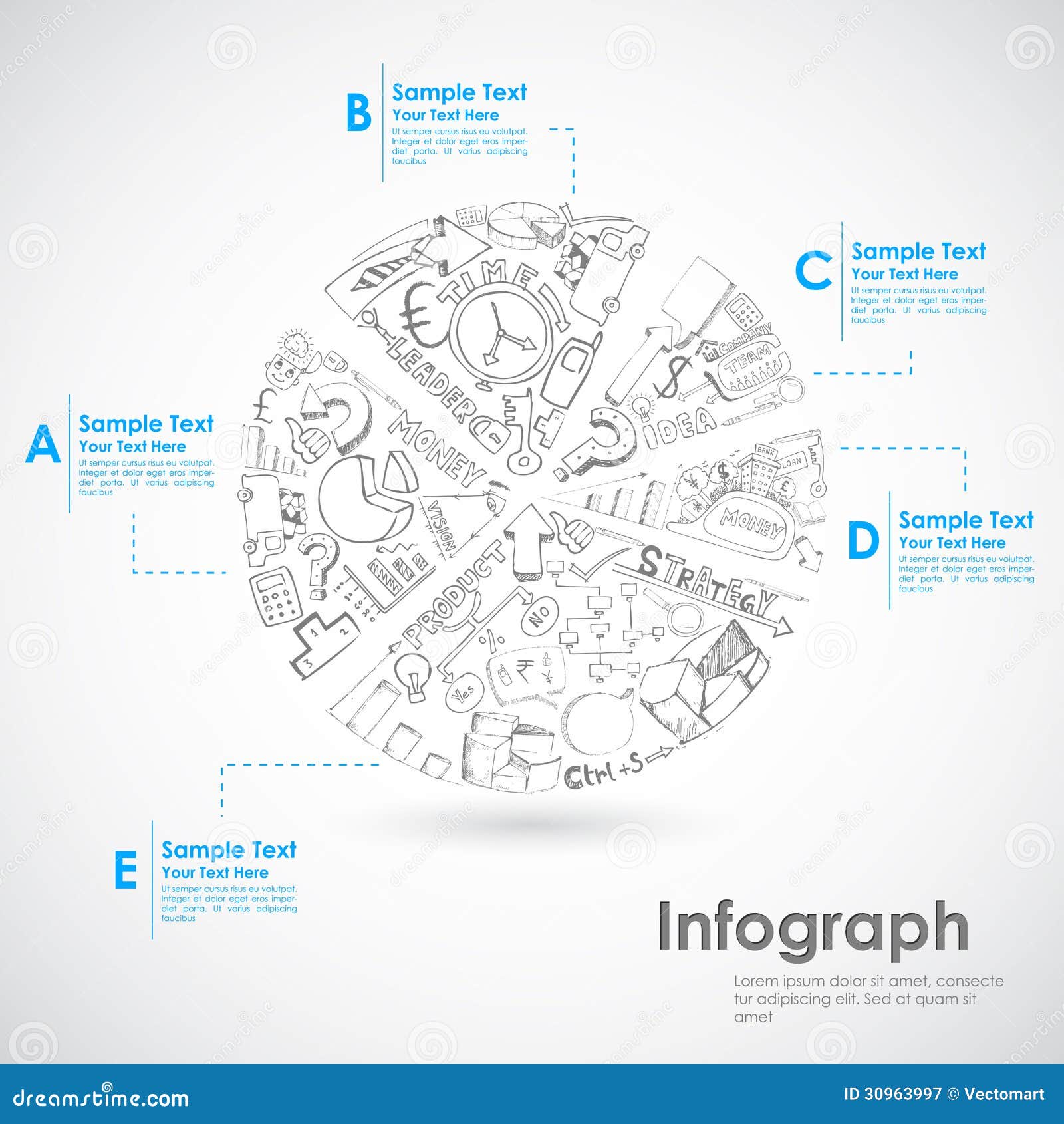 Pie Chart Sketch stock vector. Illustration of currency - 30963997