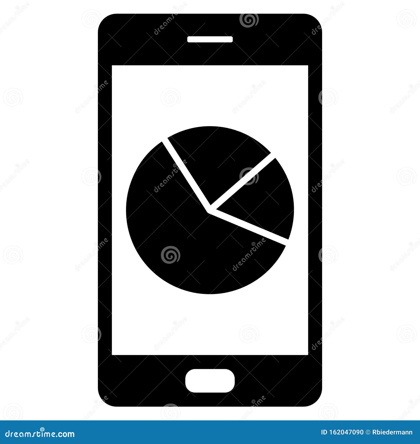 Pie chart and smartphone stock vector. Illustration of icon - 162047090