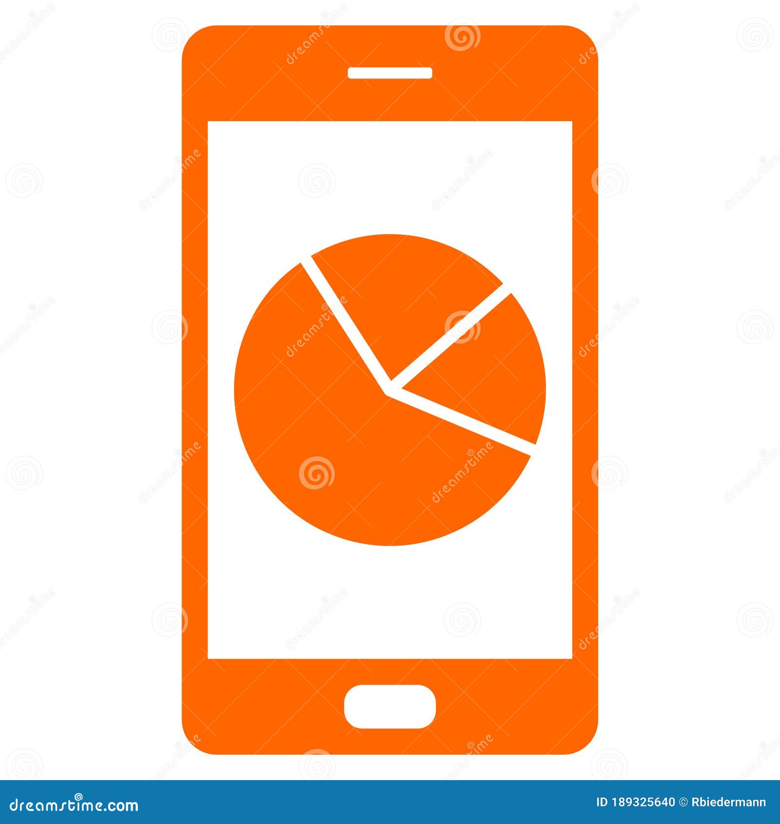 Pie chart and smartphone stock vector. Illustration of orange - 189325640