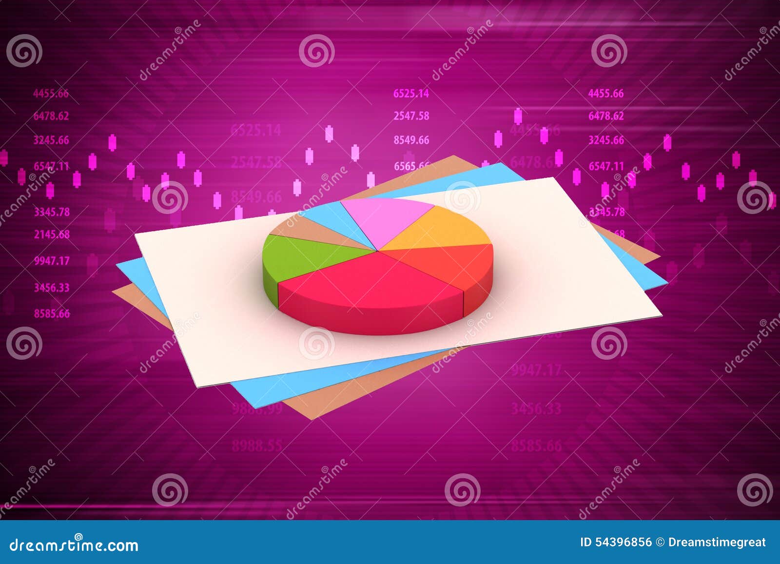Pie chart with statement stock illustration. Illustration of office ...