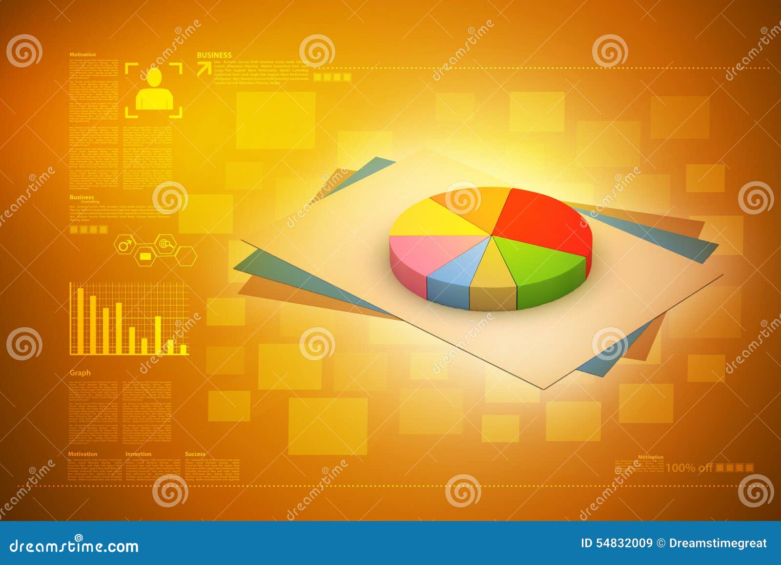 Pie chart with statement stock illustration. Illustration of marketing ...