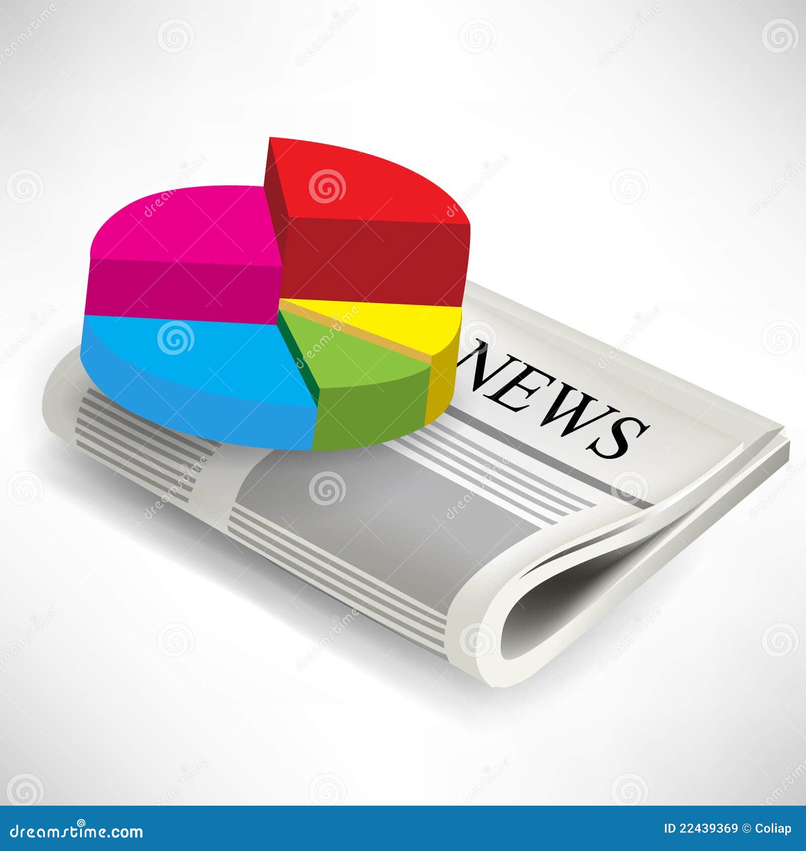 Pie Chart Statistics and Newspaper Stock Vector - Illustration of chart ...