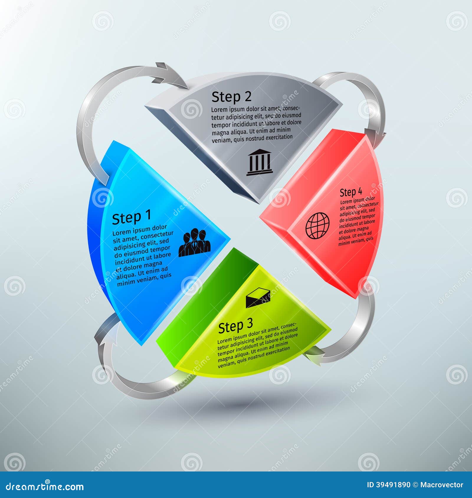 Pie Chart Steps 3d Infographics Stock Vector - Illustration of graph ...