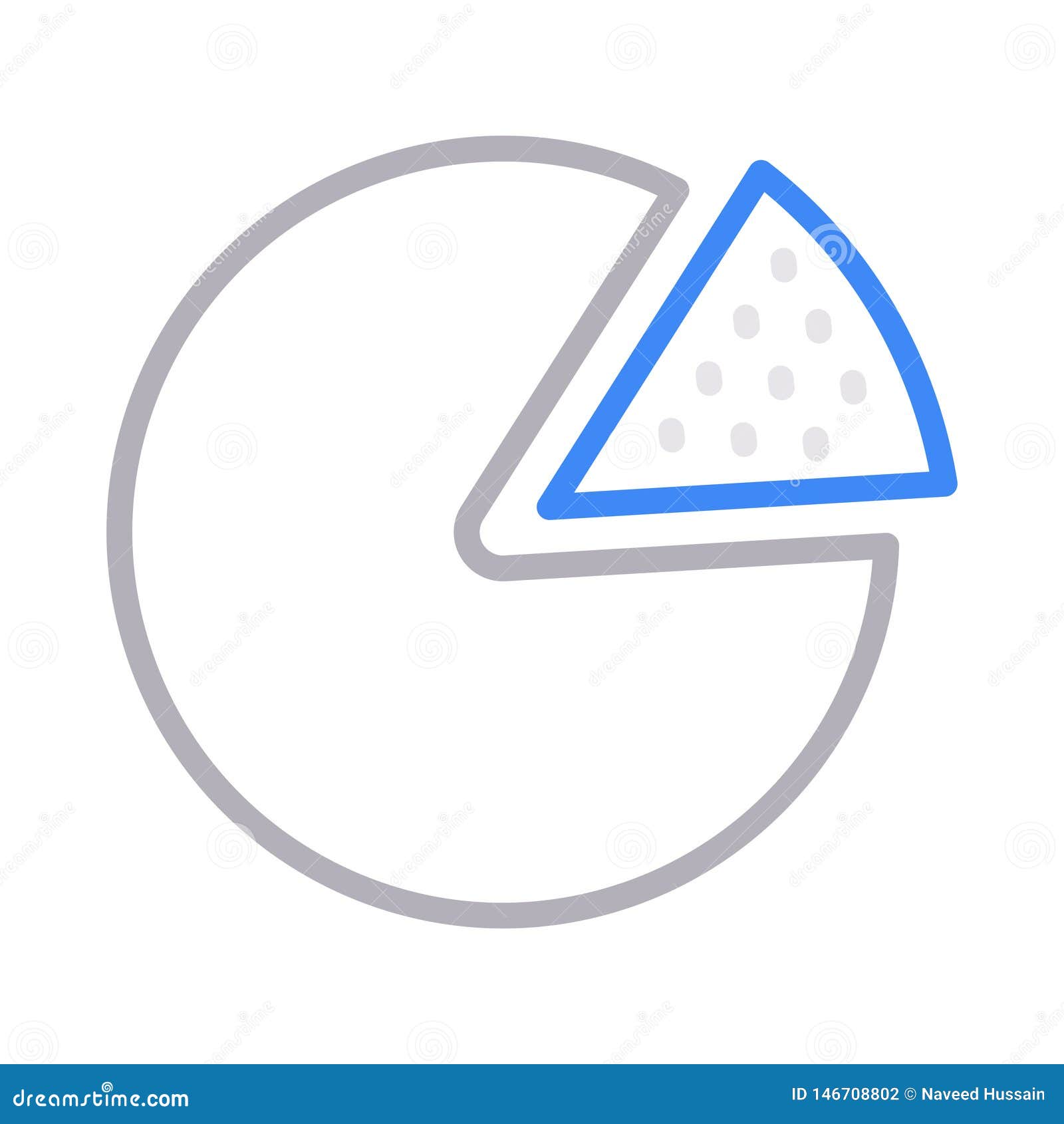 Pie Chart Thin Line Color Vector Icon Stock Vector - Illustration of ...