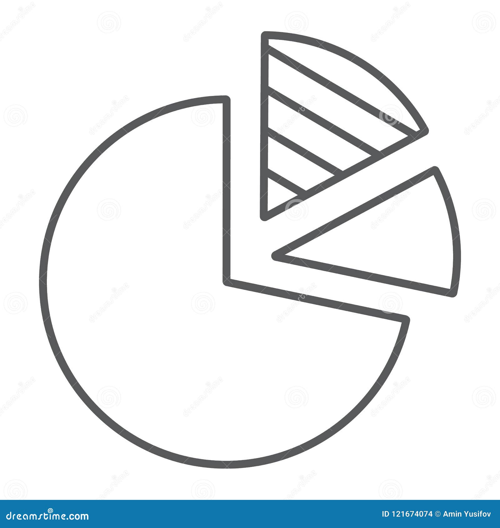 Pie Chart Thin Line Icon, Data and Analytics Stock Vector - Illustration of graphic, piechart ...