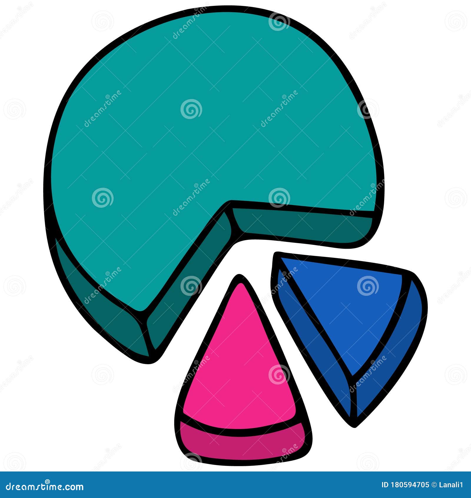 Pie Chart. Three-dimensional. Graphic Representation Of Data In The ...