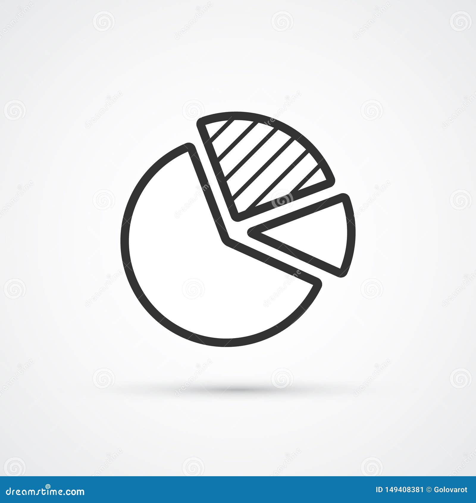 Pie Graph Flat Line Trendy Black Icon. Vector Eps10 Stock Illustration ...