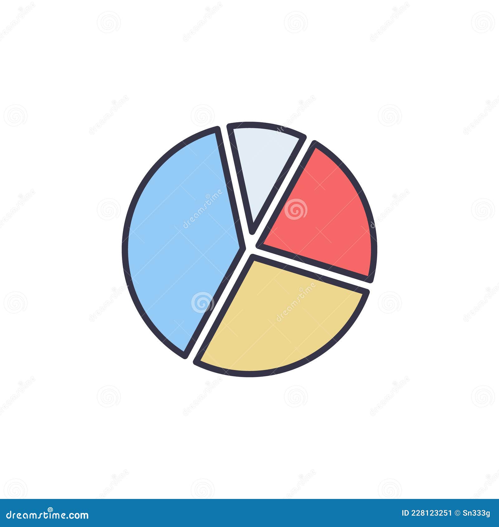 Pie Chart Vector Concept Creative Colored Icon or Symbol Stock Vector ...