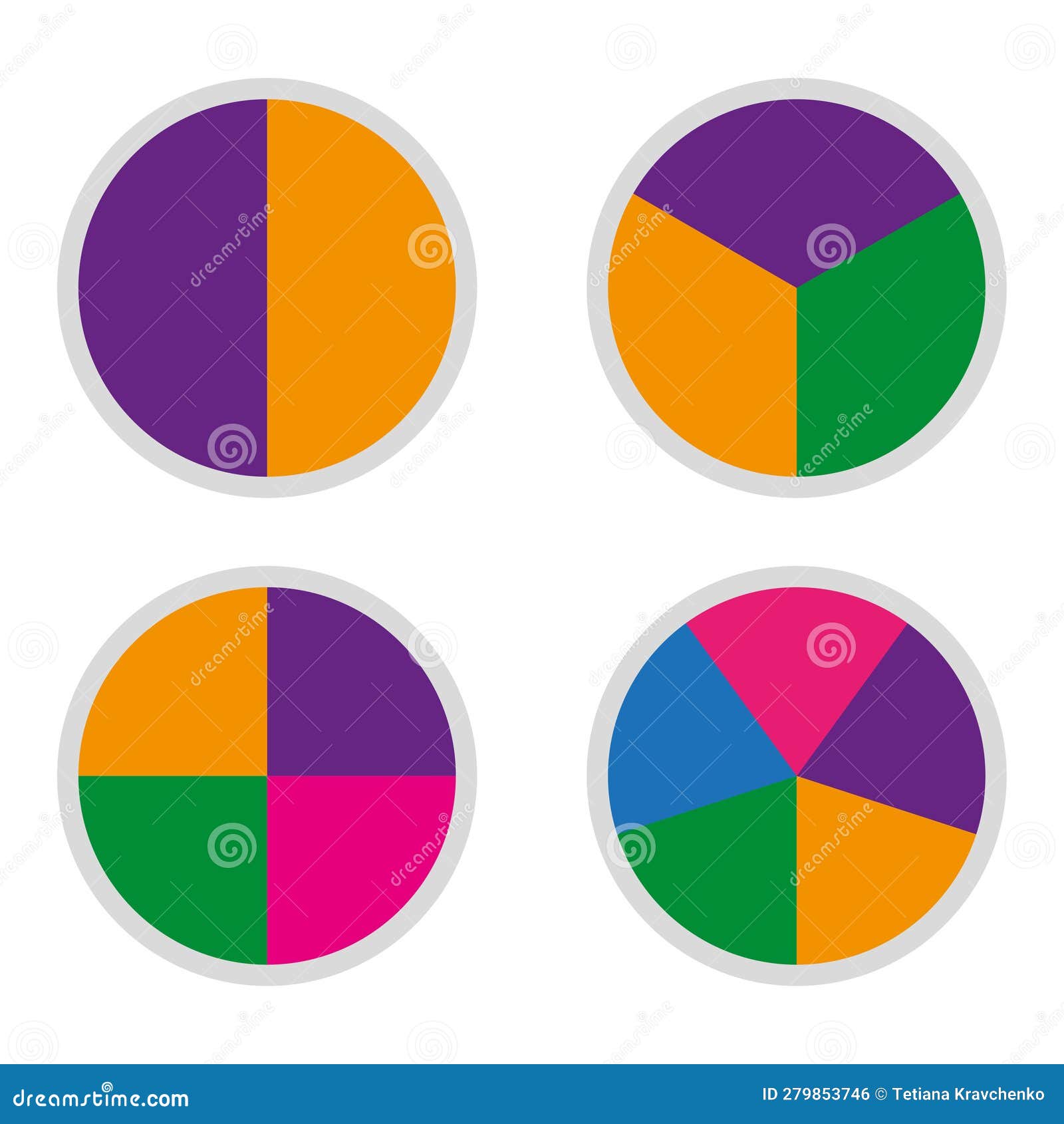 Pie Chart Vector. Pie Chart, Pie Graph Elements. Vector Illustration ...