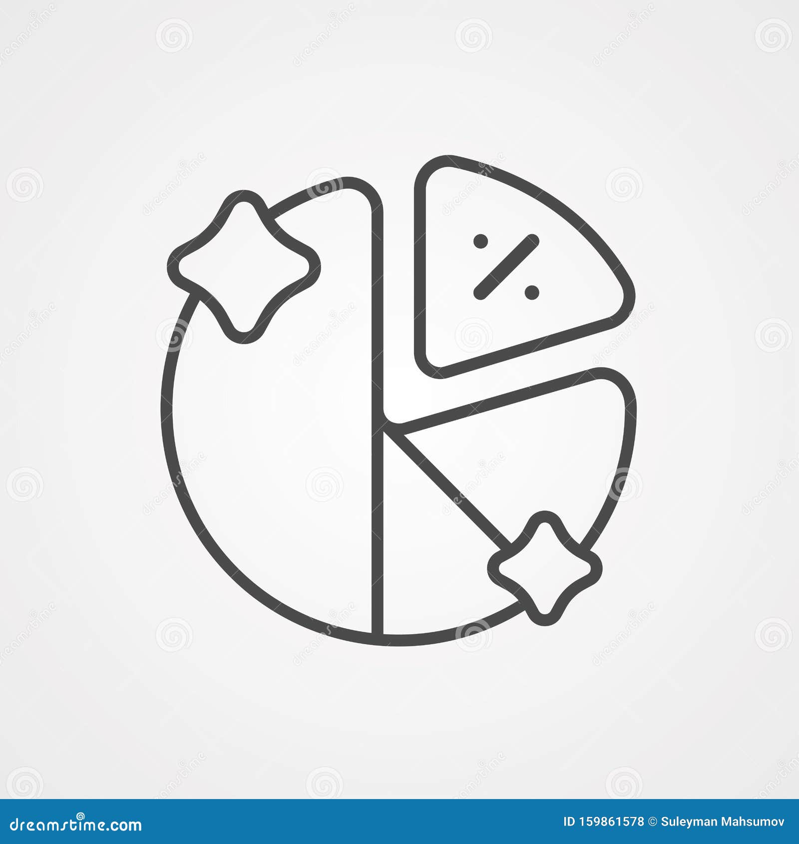 Pie Chart Vector Icon Sign Symbol Stock Illustration - Illustration of ...