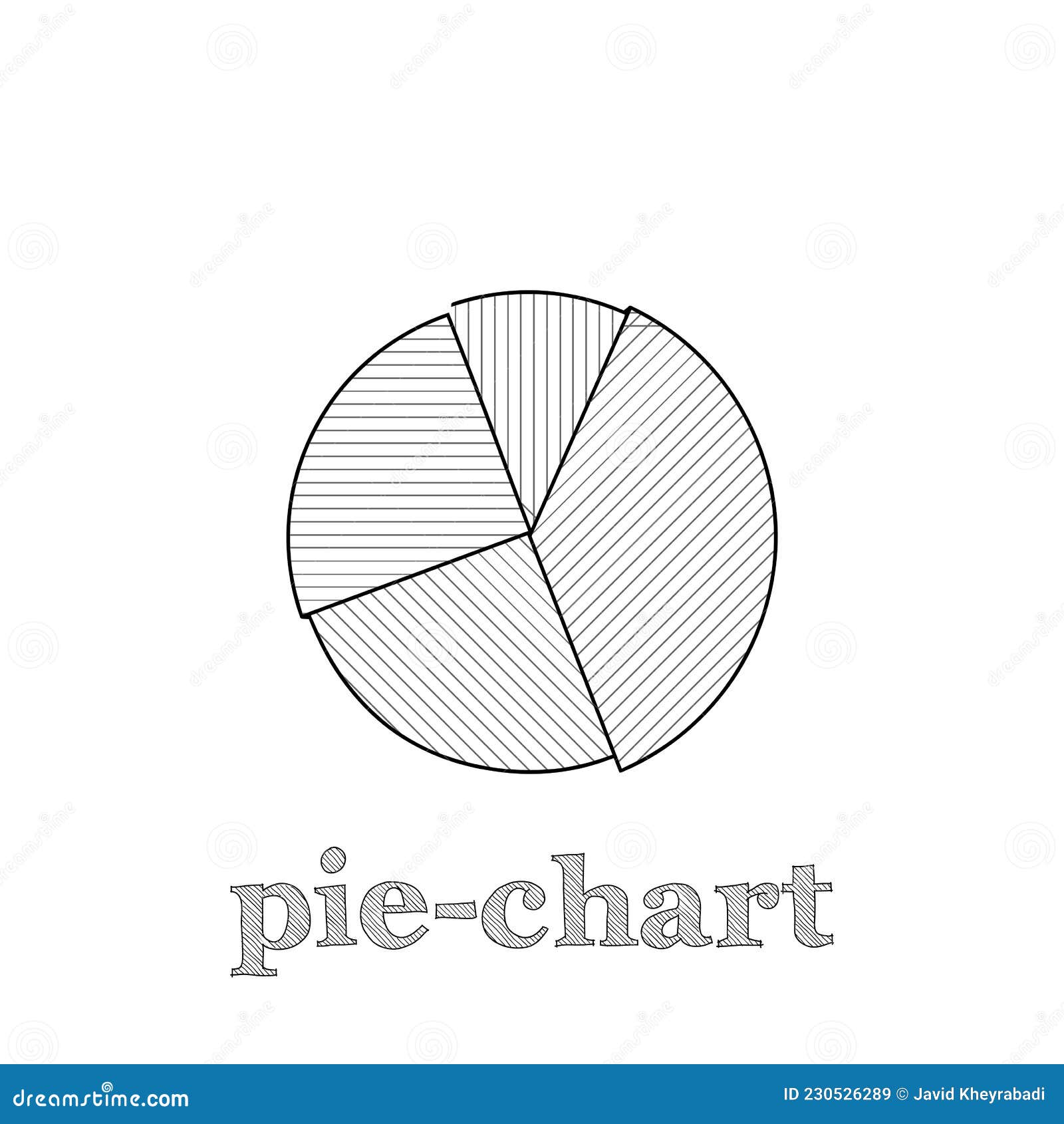 Pie Chart Line Icon. Pie Chart Hand Drawn Icon Stock Vector ...