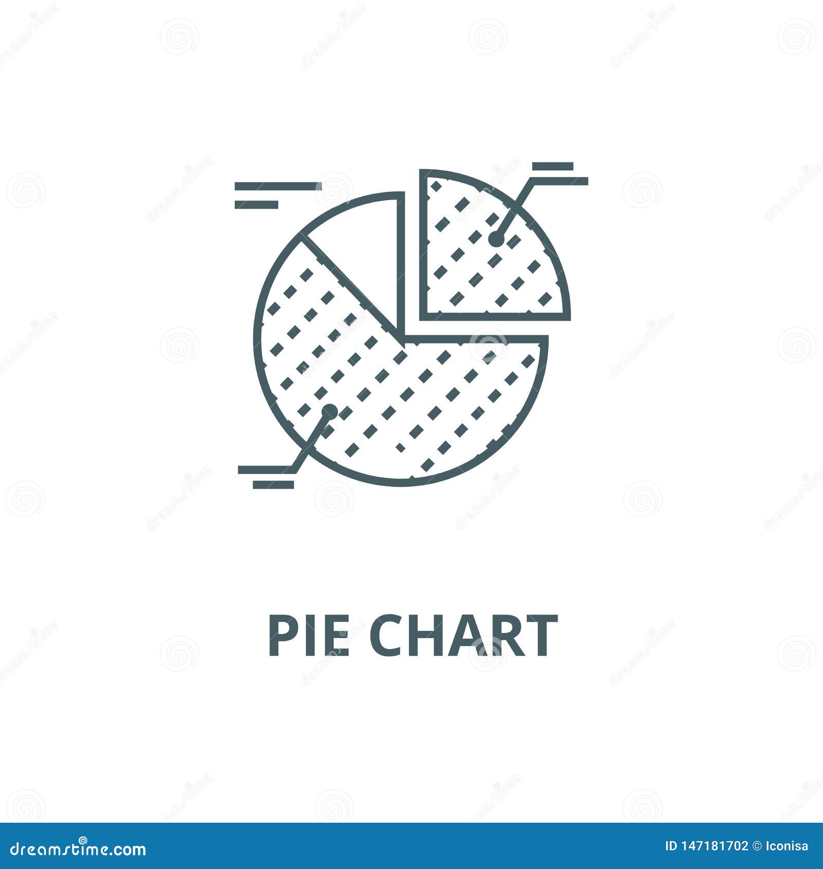 Pie Chart Vector Line Icon, Linear Concept, Outline Sign, Symbol Stock ...