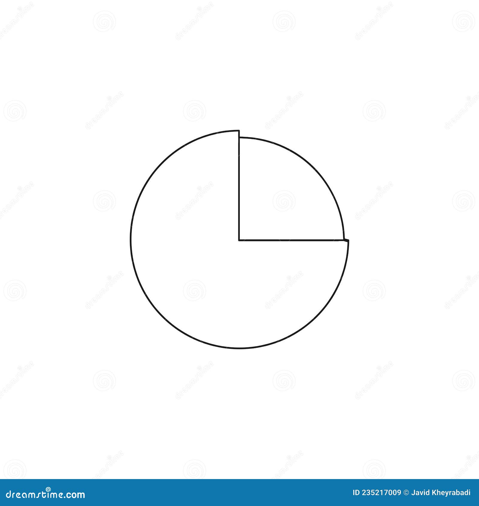 Pie Chart Thin Line Icon. Diagram Pie Chart Hand Drawn Thin Line Icon ...