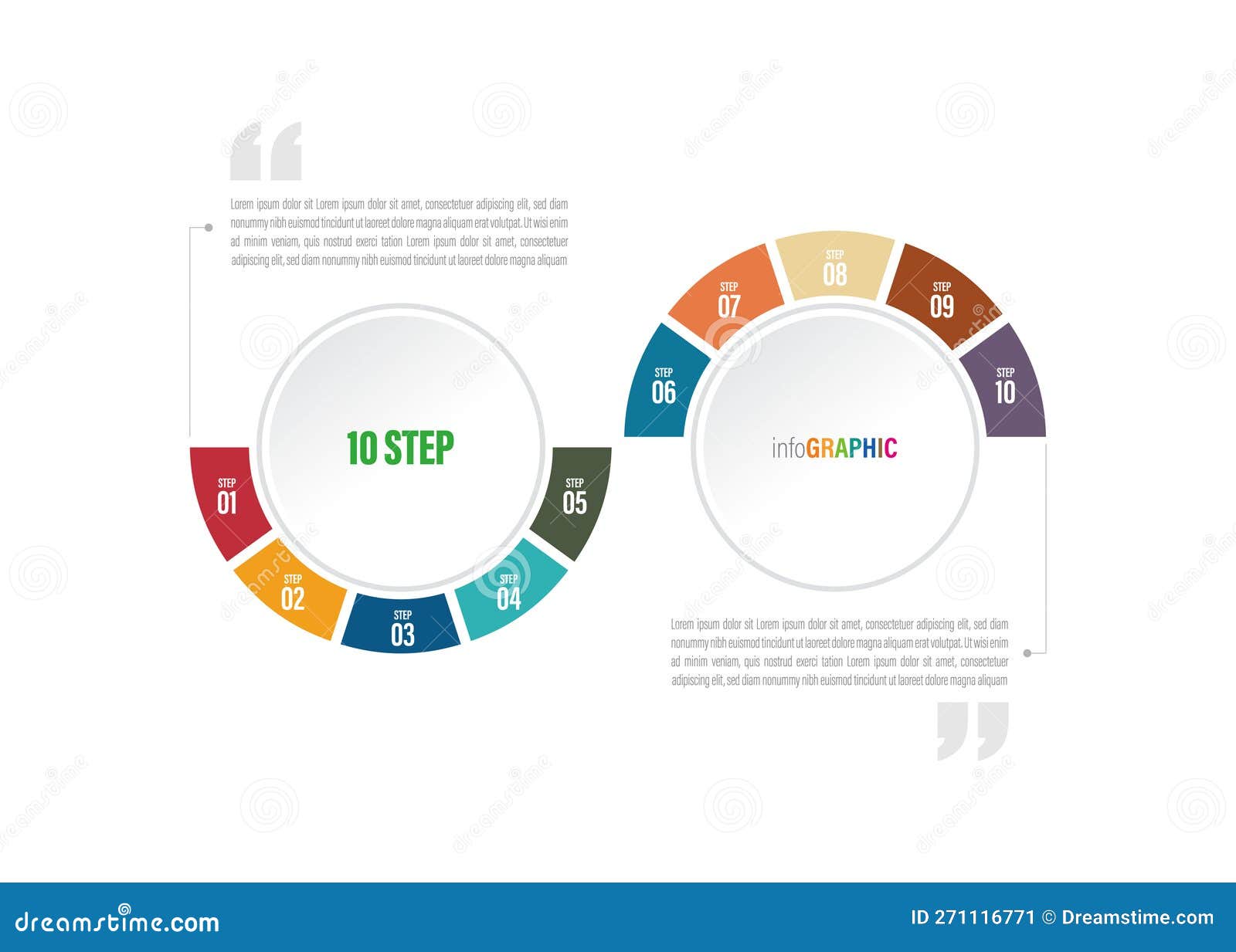 Step Infographics Pie Charts Elements with 1 To 10 Steps, Options ...