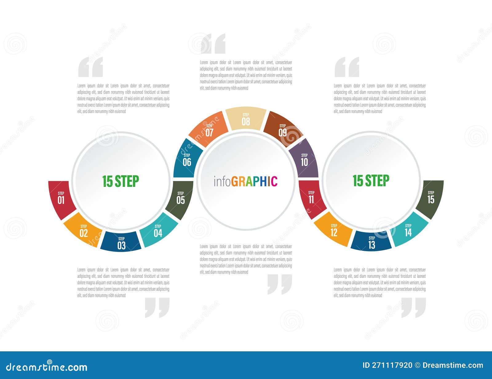 Step Infographics Pie Charts Elements with 1 To 15 Steps, Options ...