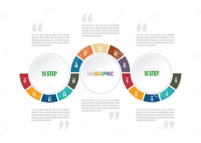 Step Infographics Pie Charts Elements with 1 To 15 Steps, Options ...
