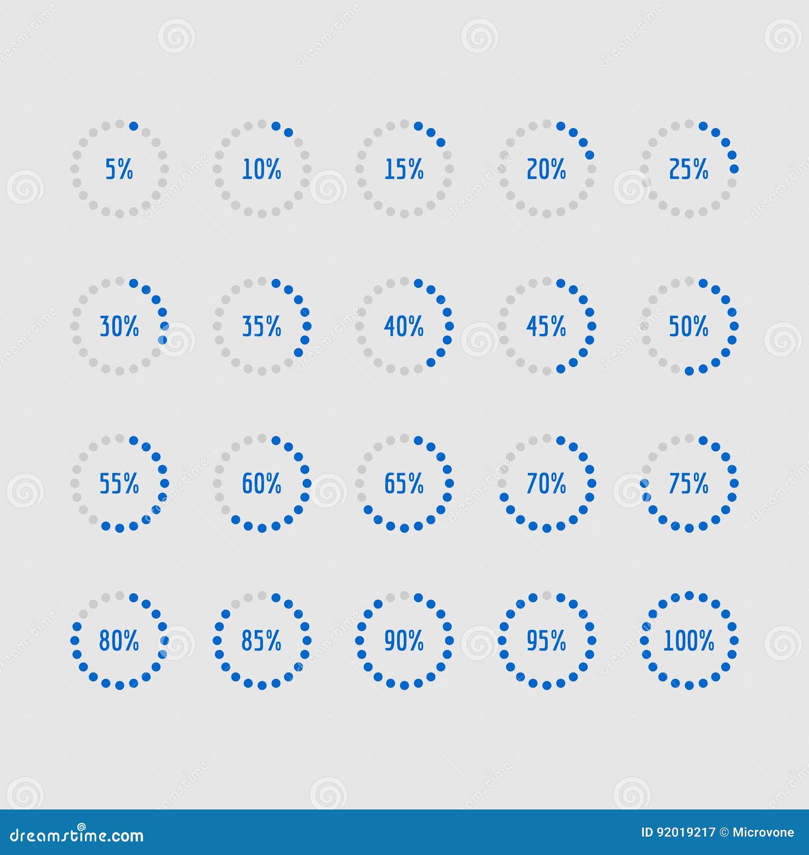 Pie Charts, Circle Percentage Diagrams of Loading Stock Vector ...