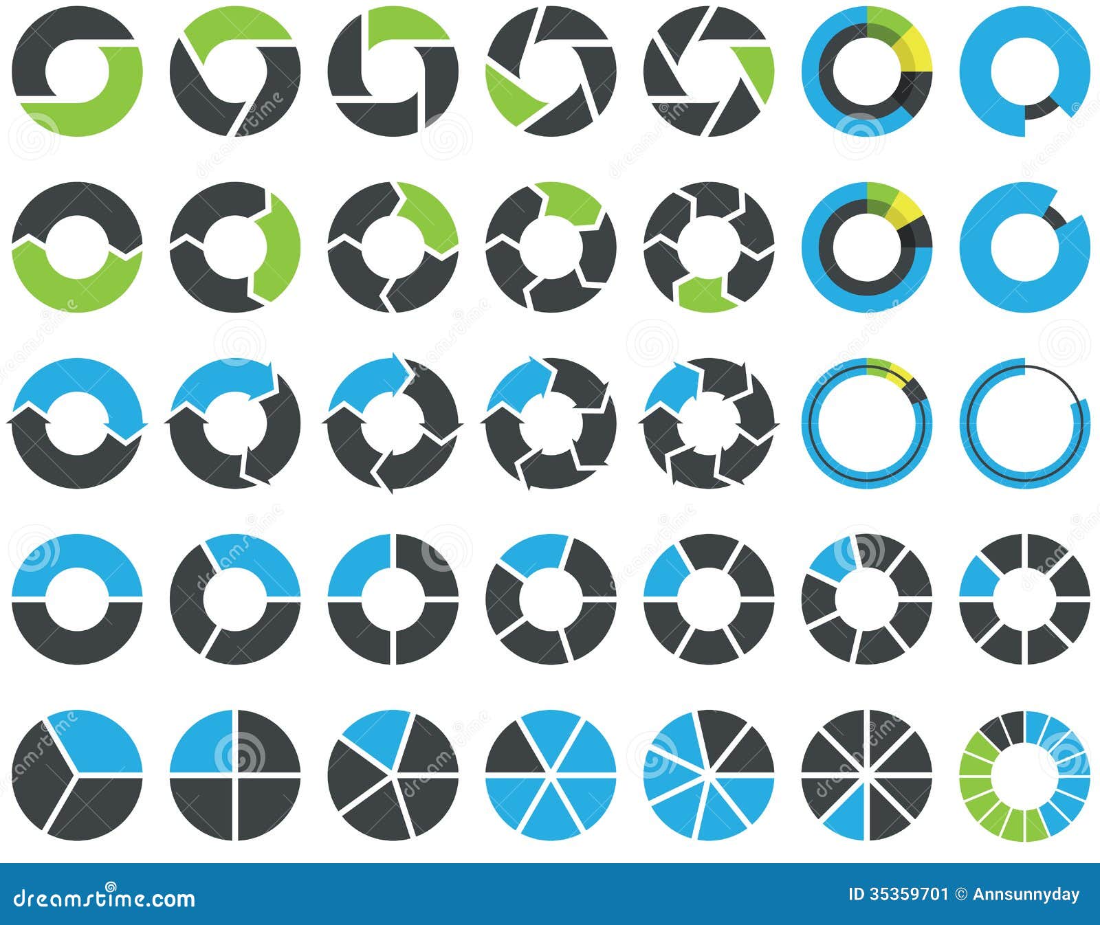 Pie Charts and Circular Graph - Infographic Stock Vector - Illustration ...