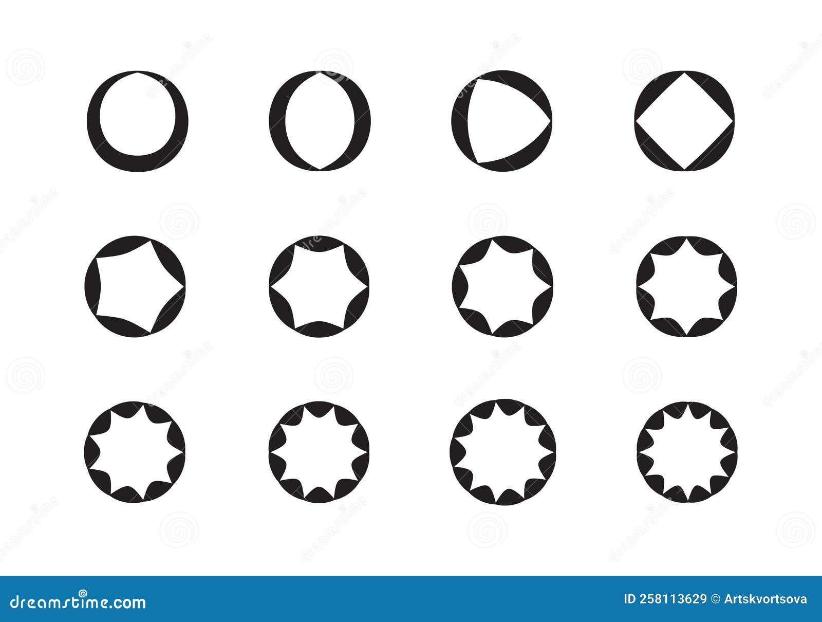 Pie Charts Diagrams. Set Of Different Color Circles Isolated ...