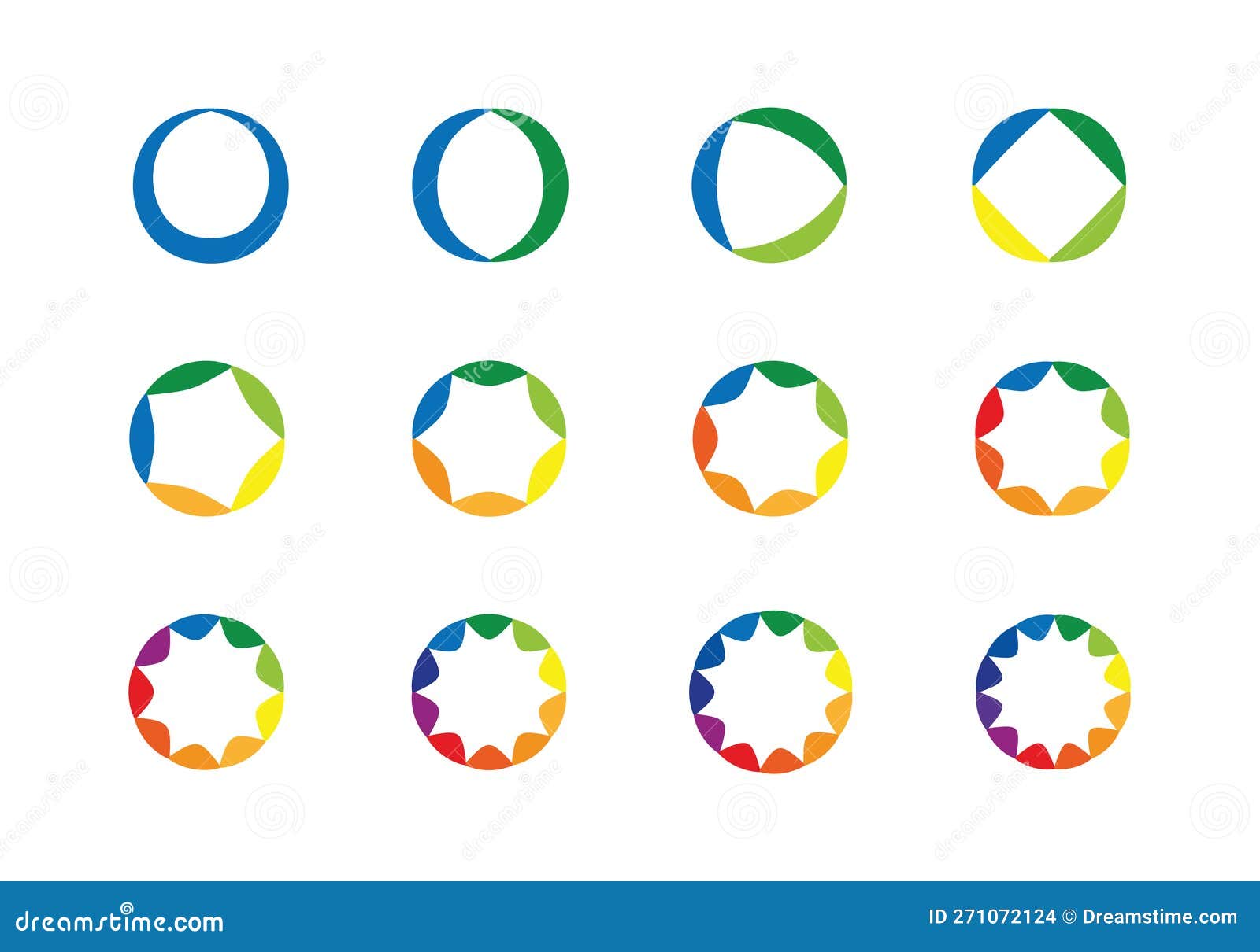 Pie Charts Diagrams. Set Of Different Color Circles Isolated ...