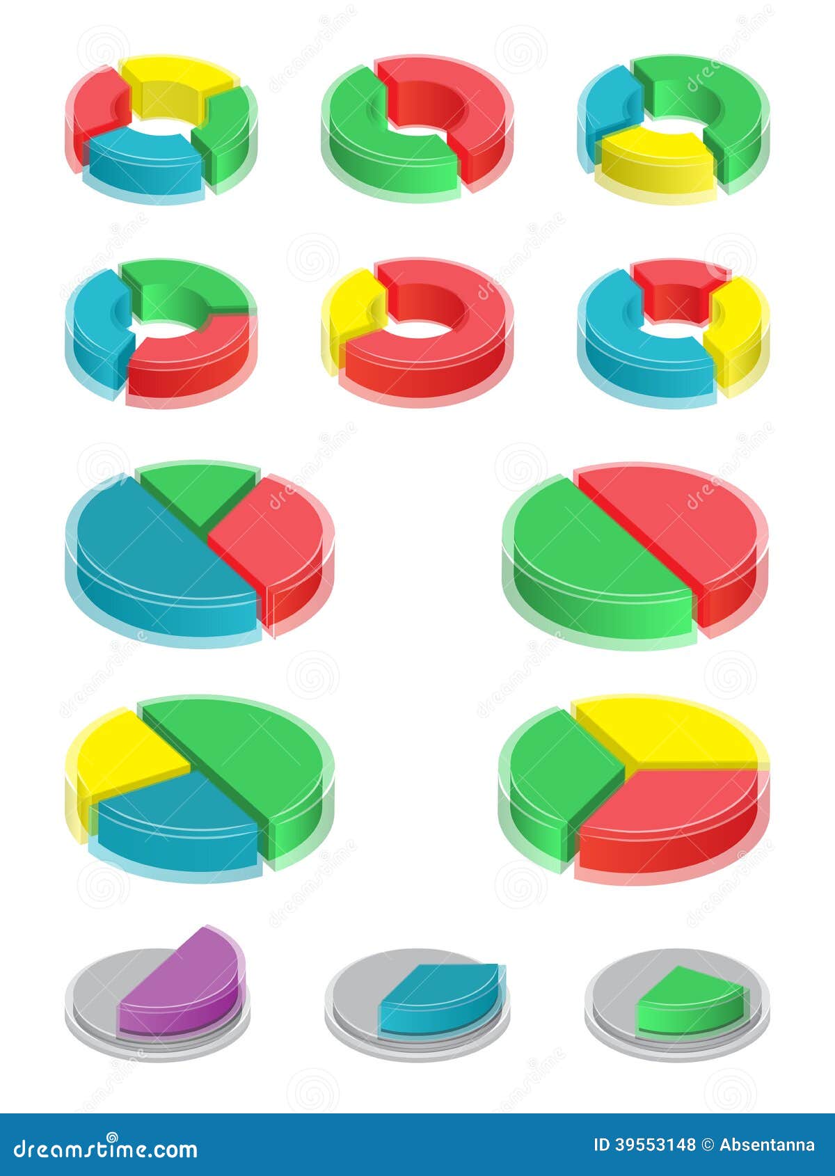 Pie Charts. Elements of Infographic Stock Vector - Illustration of icon ...